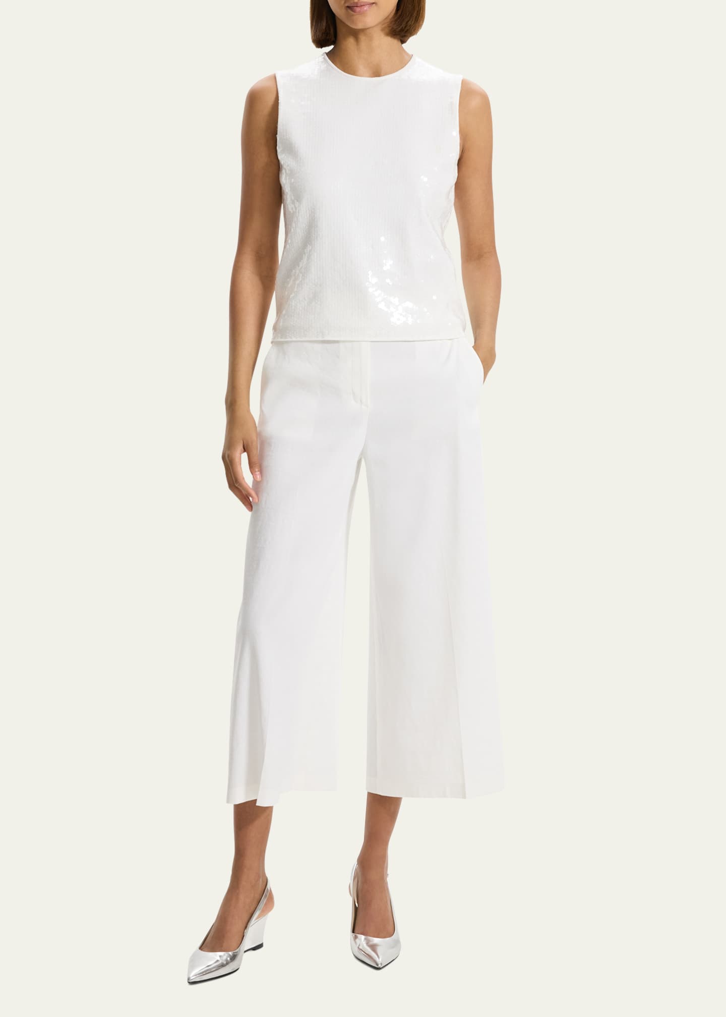 Theory Sequin Sleeveless Shell Top - Bergdorf Goodman