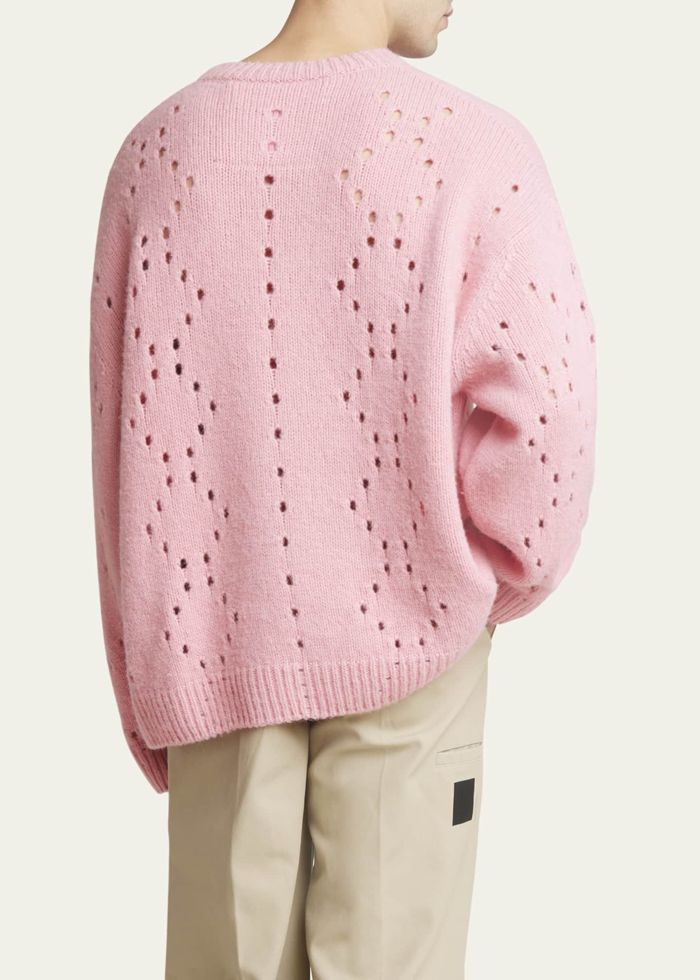 Givenchy Men's Oversized Holey Sweater - Bergdorf Goodman