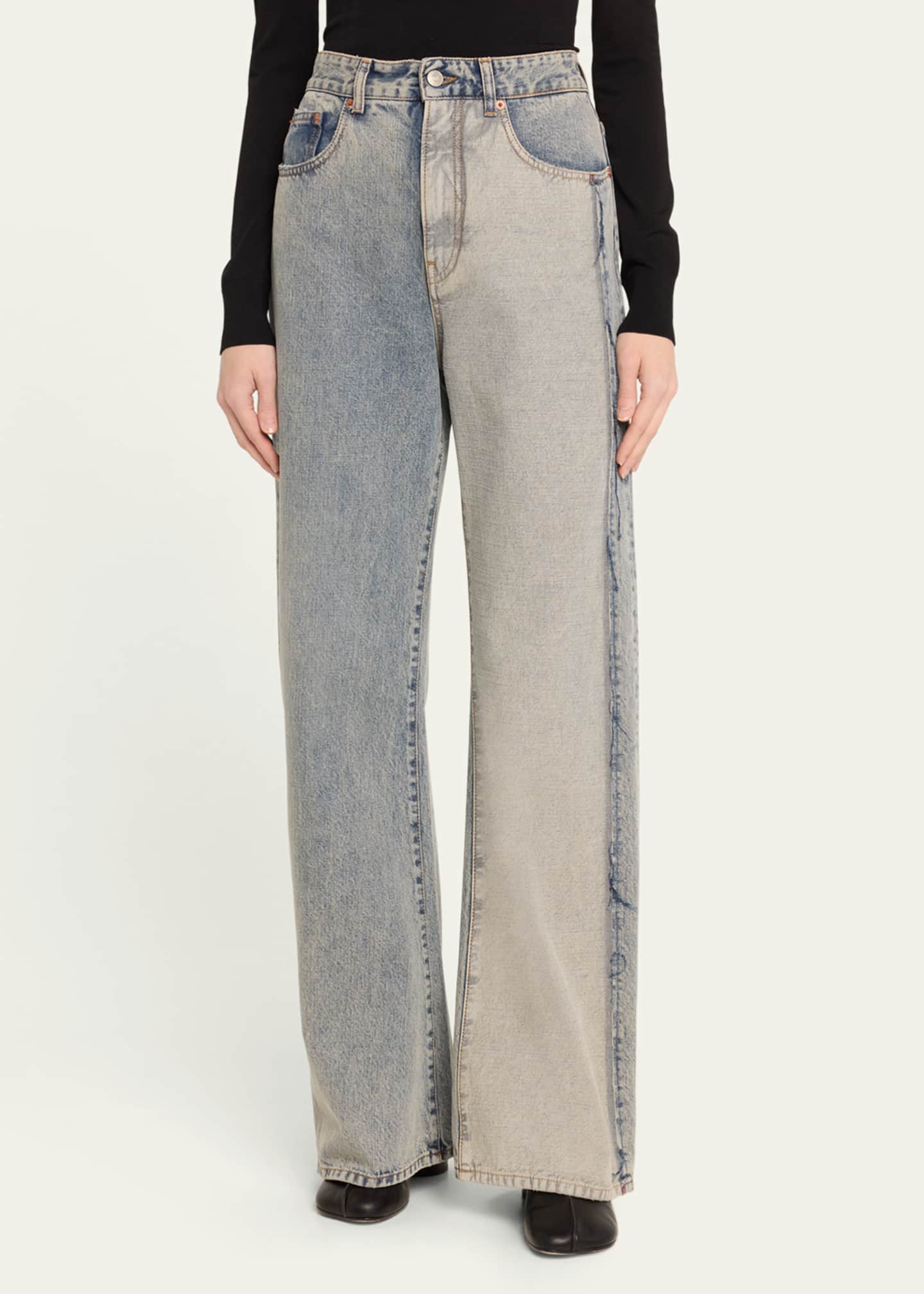 MM6 Maison Margiela Two-Tone 5-Pocket Jeans - Bergdorf Goodman