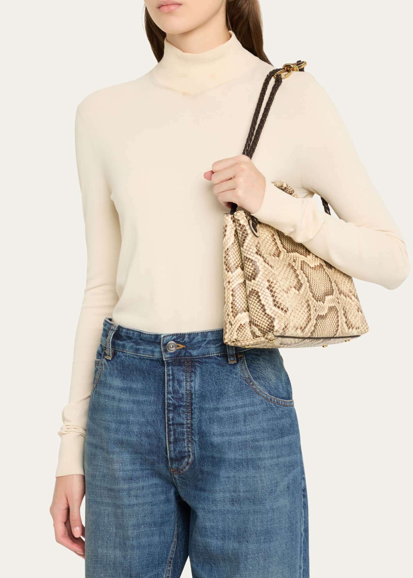 Bottega Veneta Small Andiamo Python Tote Bag - Bergdorf Goodman
