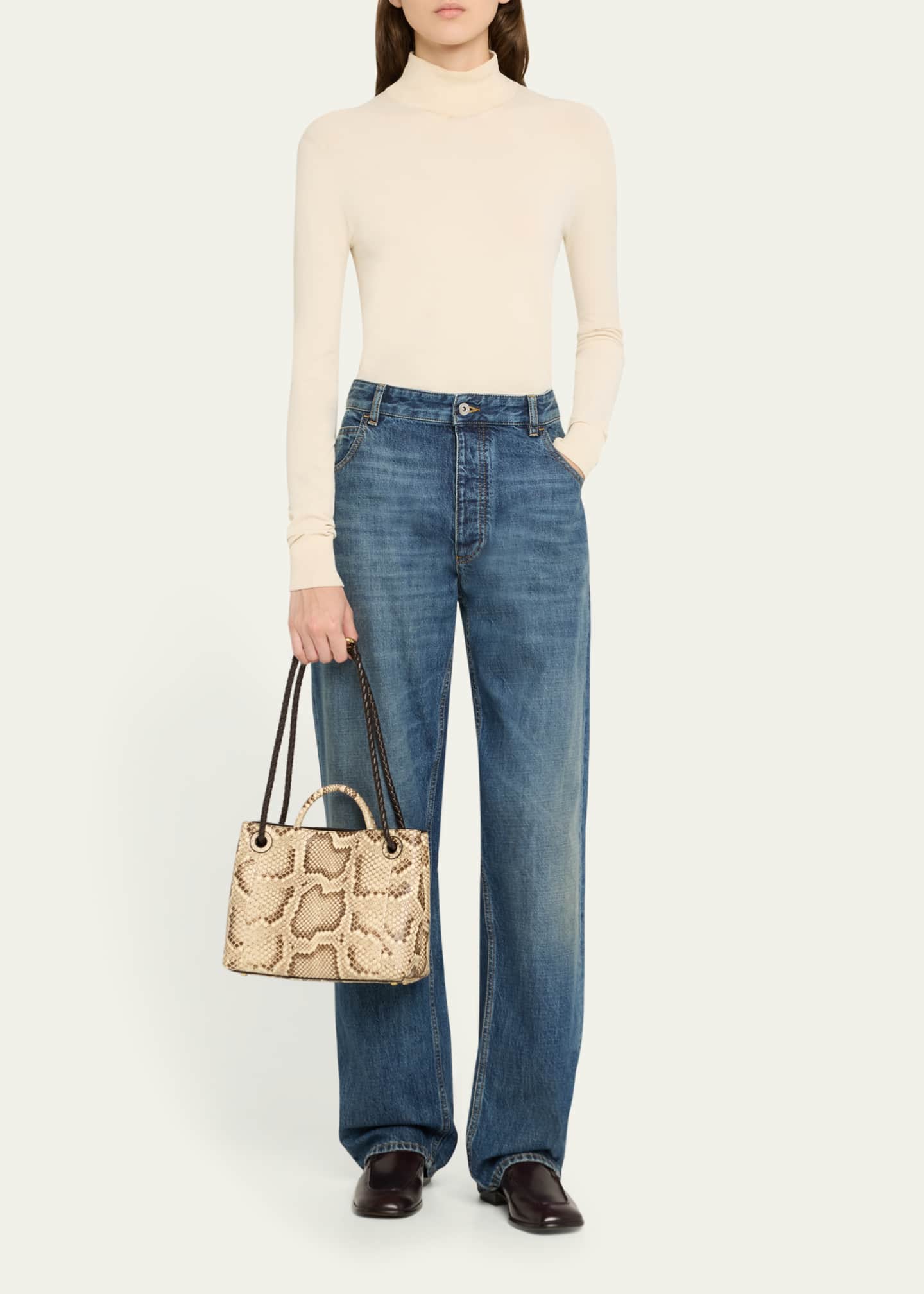 Bottega Veneta Small Andiamo Python Tote Bag - Bergdorf Goodman