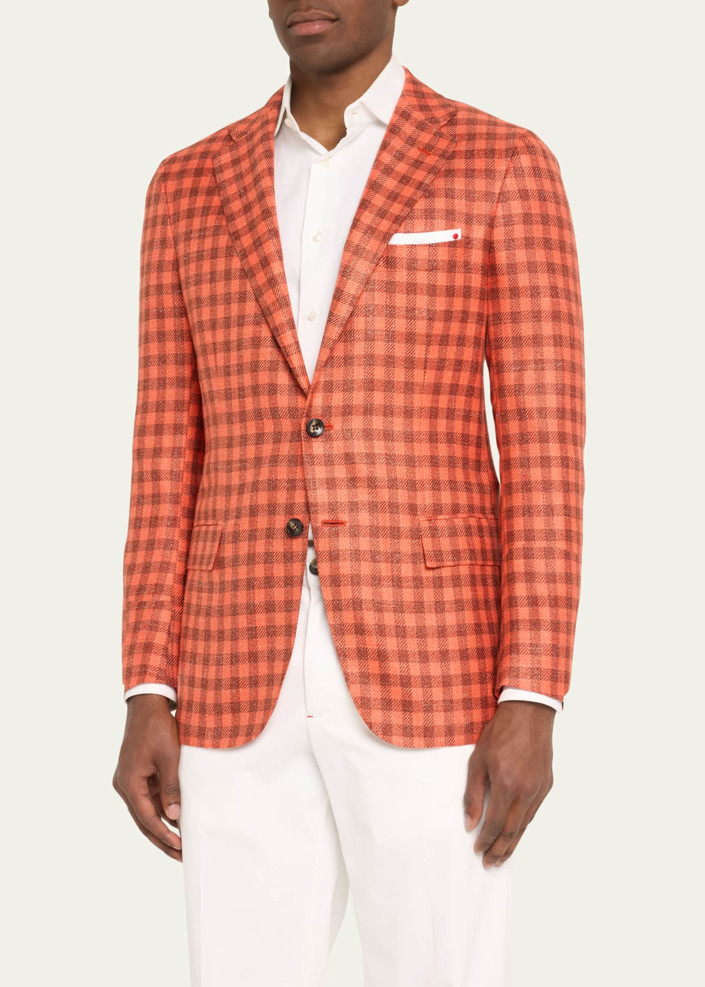 Kiton Men's Check Sport Coat - Bergdorf Goodman