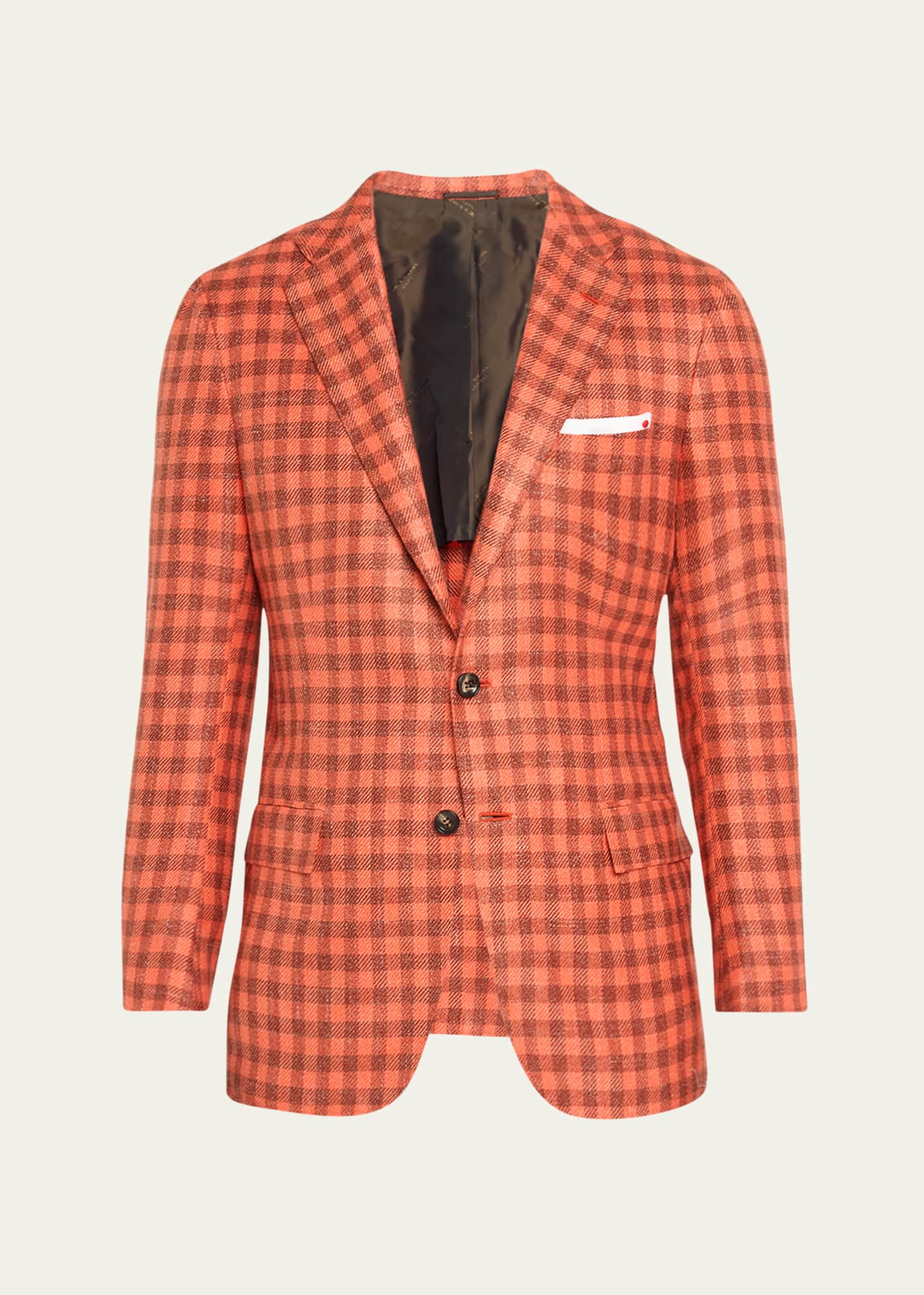 Kiton Men's Check Sport Coat - Bergdorf Goodman