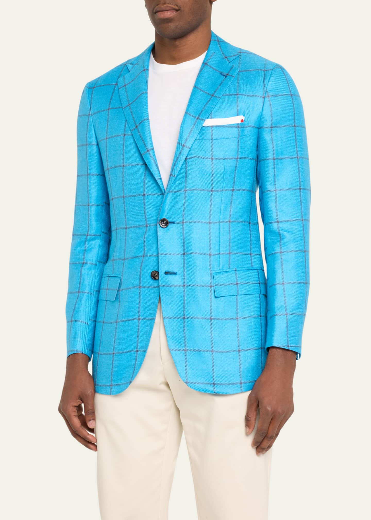 Kiton Men's Windowpane Sport Coat - Bergdorf Goodman