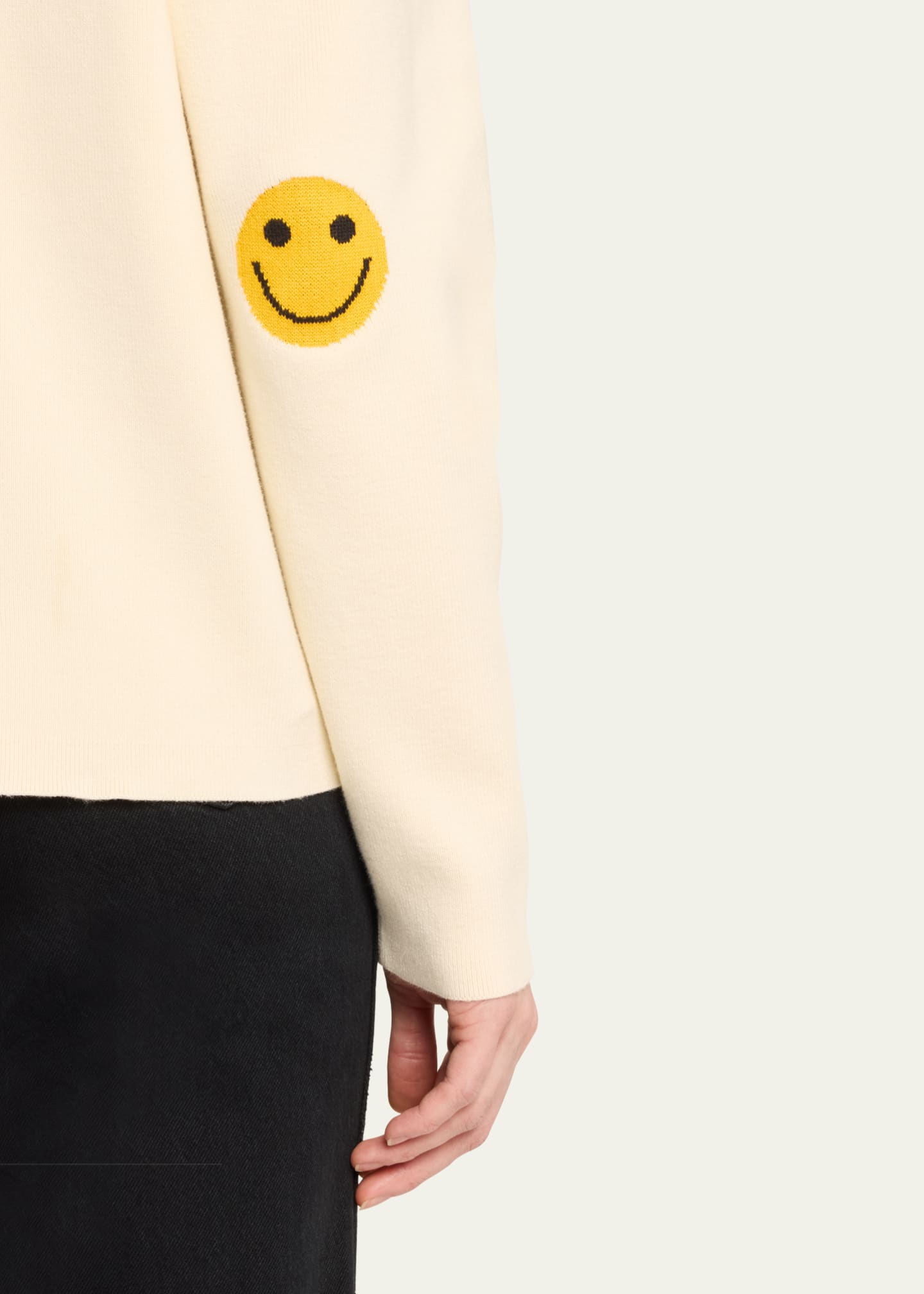 Kule The Fede Two-Tone Smile Intarsia Cardigan - Bergdorf Goodman