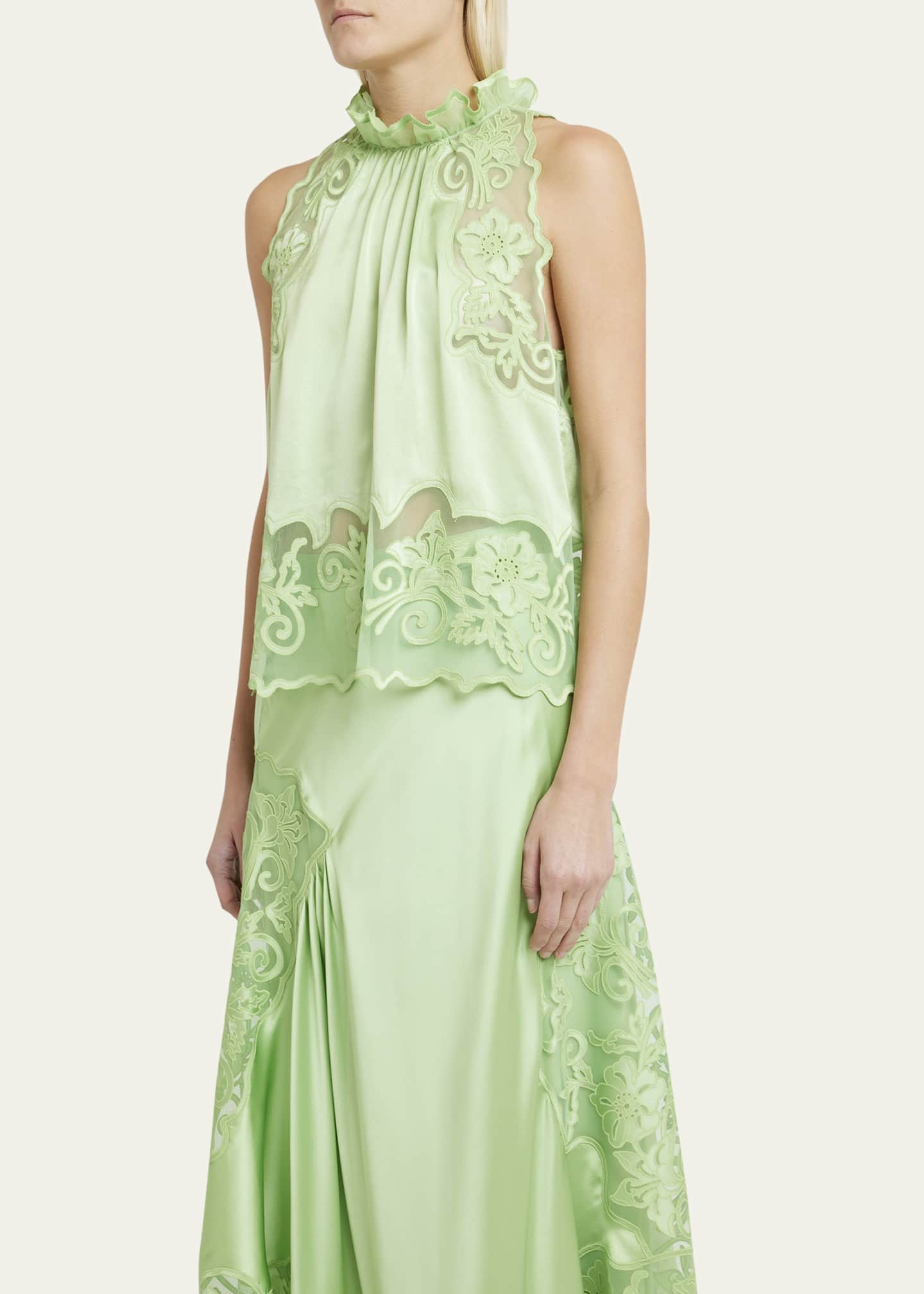 Ulla Johnson Elowen Sleeveless Floral Silk Embroidered Top - Bergdorf ...