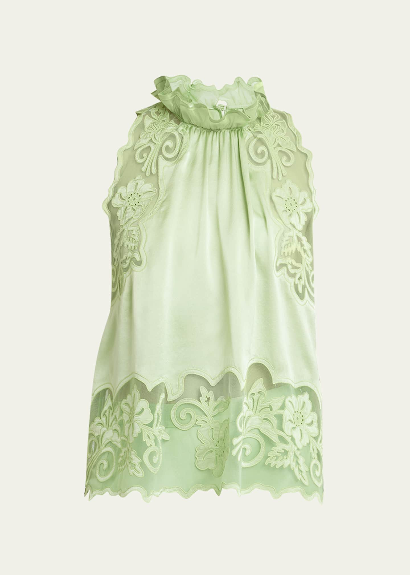 Ulla Johnson Elowen Sleeveless Floral Silk Embroidered Top - Bergdorf ...