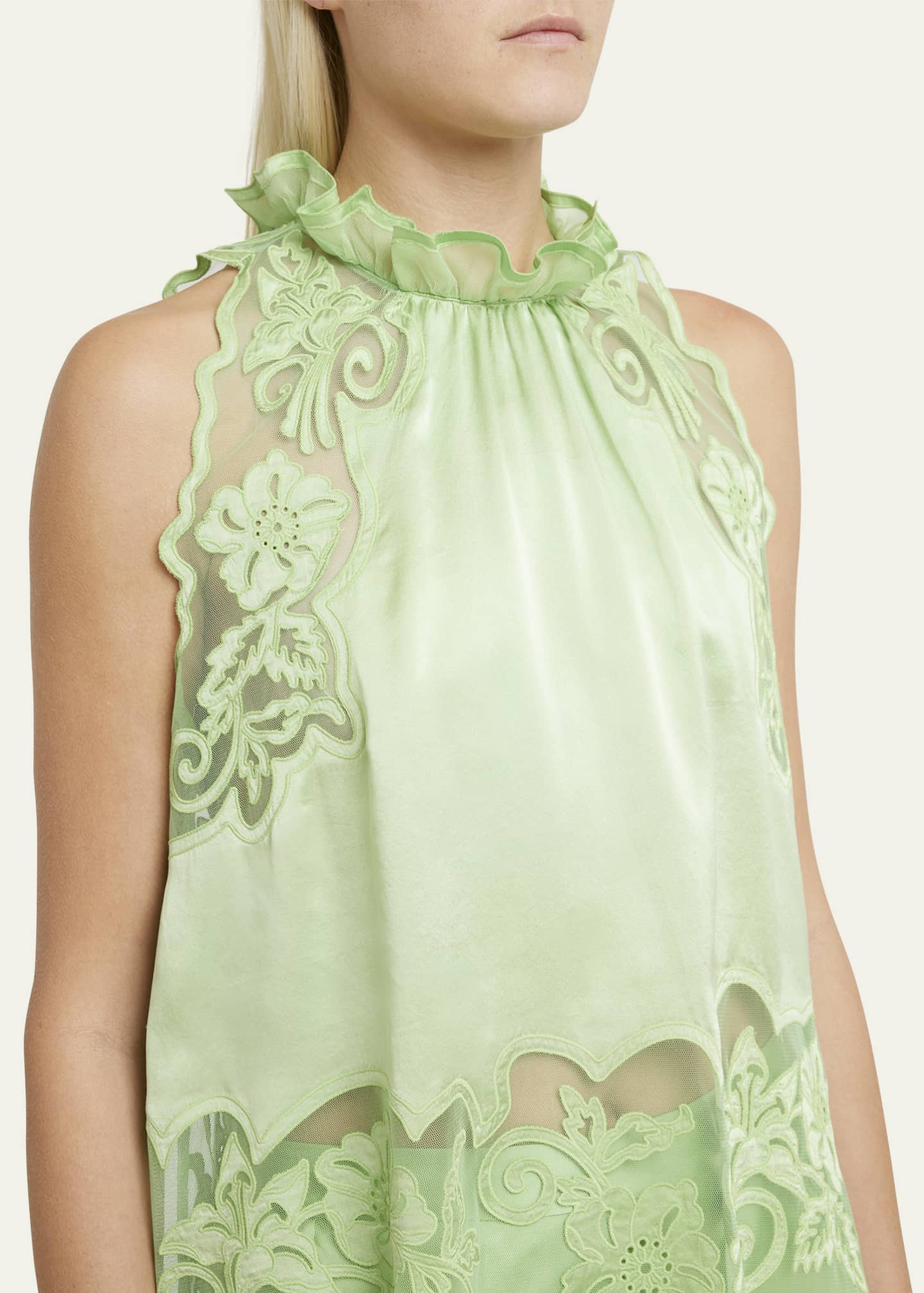 Ulla Johnson Elowen Sleeveless Floral Silk Embroidered Top - Bergdorf ...