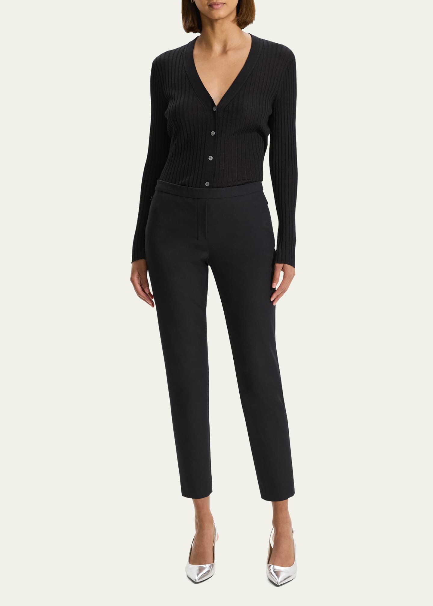 Theory Thaniel Slim Cropped Stretch Pants - Bergdorf Goodman