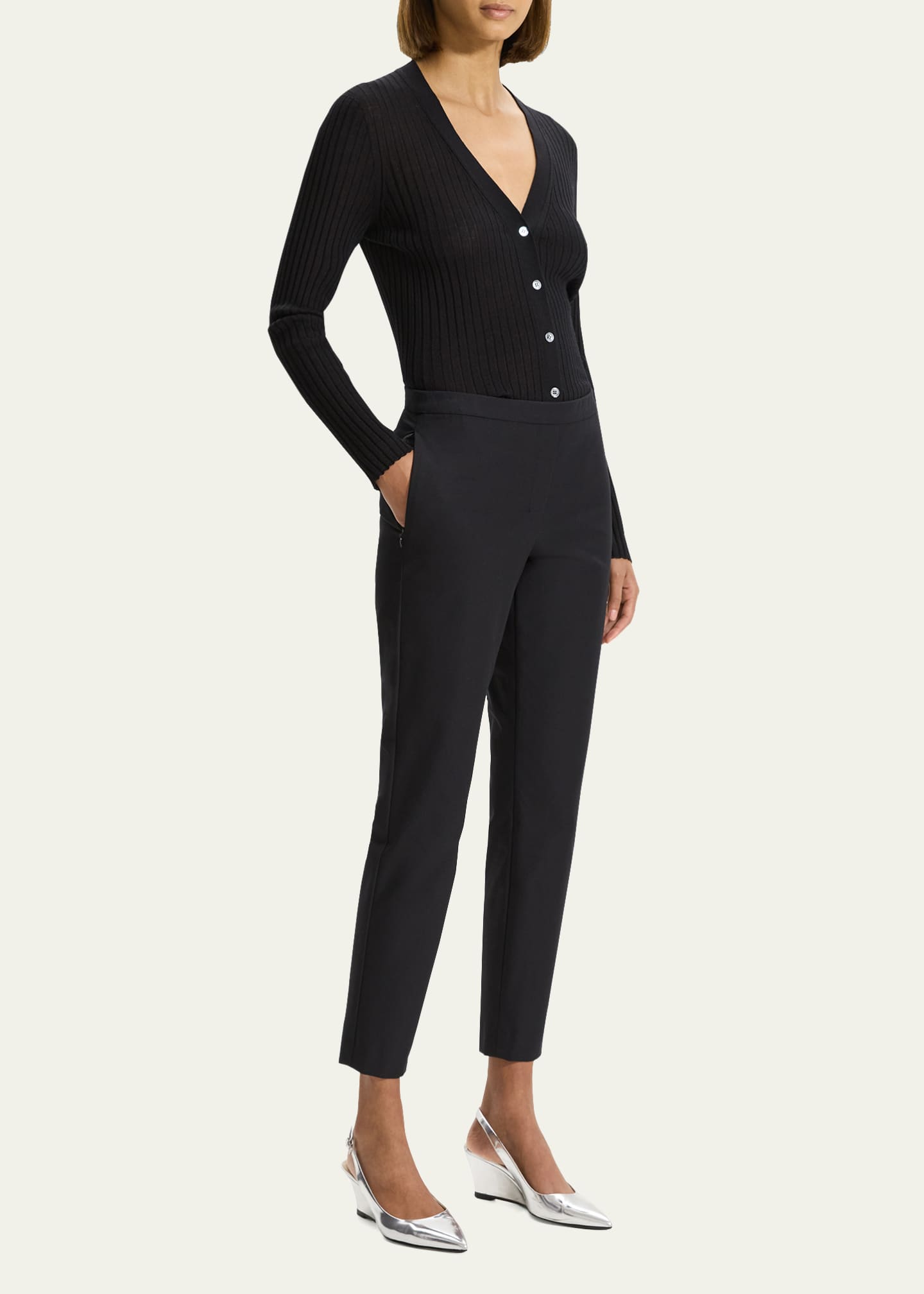 Theory Thaniel Slim Cropped Stretch Pants - Bergdorf Goodman