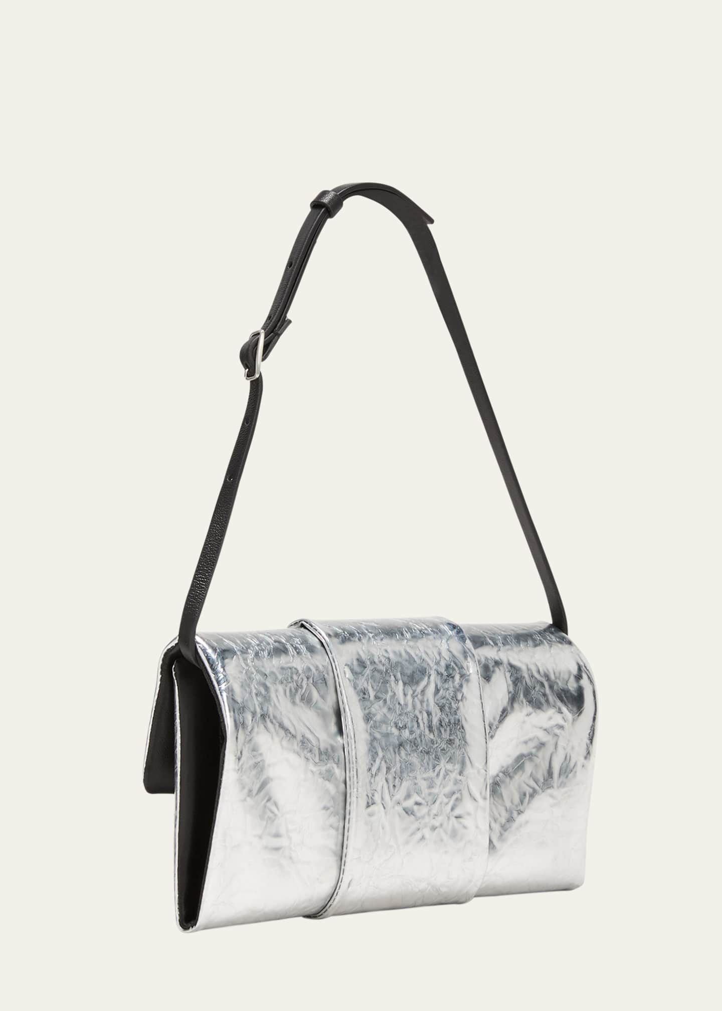 Proenza Schouler Flap Crinkled Metallic Leather Shoulder Bag - Bergdorf ...