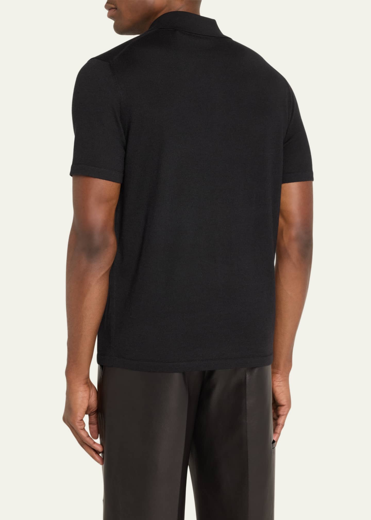 Helmut Lang Men's Wool-Silk Polo Shirt - Bergdorf Goodman