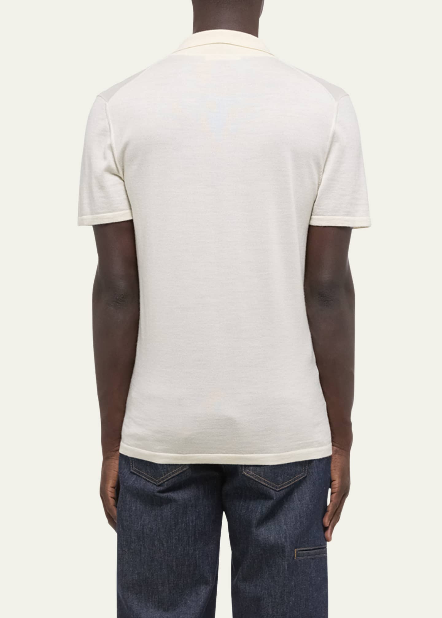 Helmut Lang Men's Wool-Silk Polo Shirt - Bergdorf Goodman