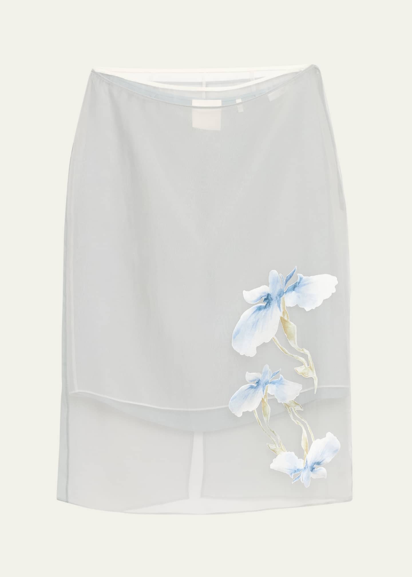 Givenchy Floral Print Chiffon Overlay Skirt - Bergdorf Goodman