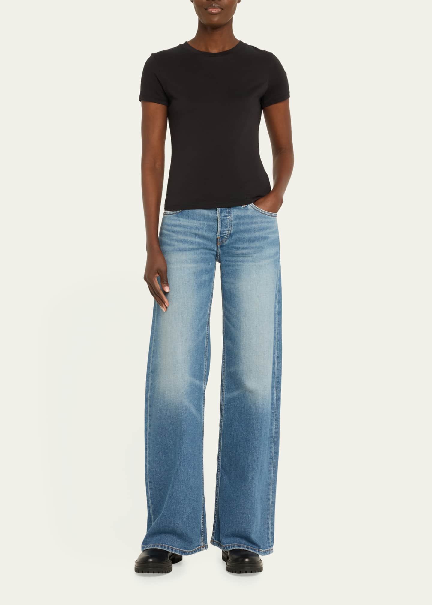 RE/DONE Mid-Rise Wide-Leg Jeans - Bergdorf Goodman