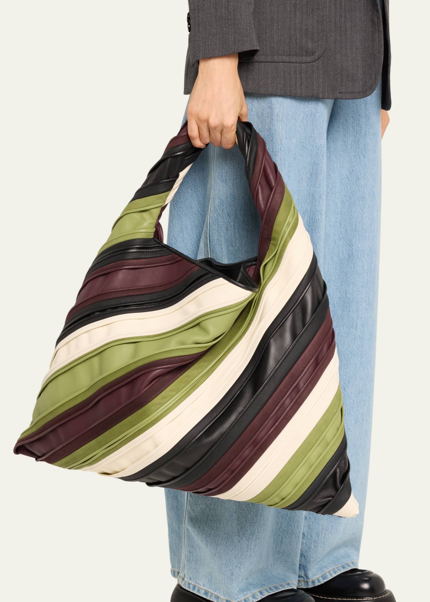Bottega Veneta Hop Large Striped Hobo Bag - Bergdorf Goodman