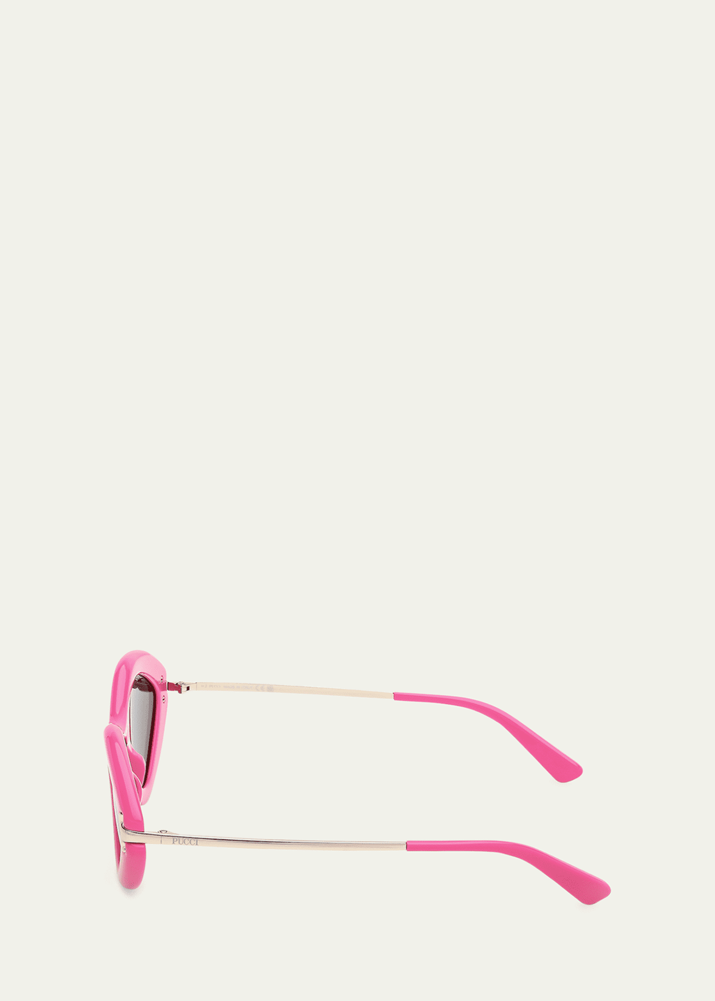 Pucci Logo Acetate & Metal Oval Sunglasses - Bergdorf Goodman