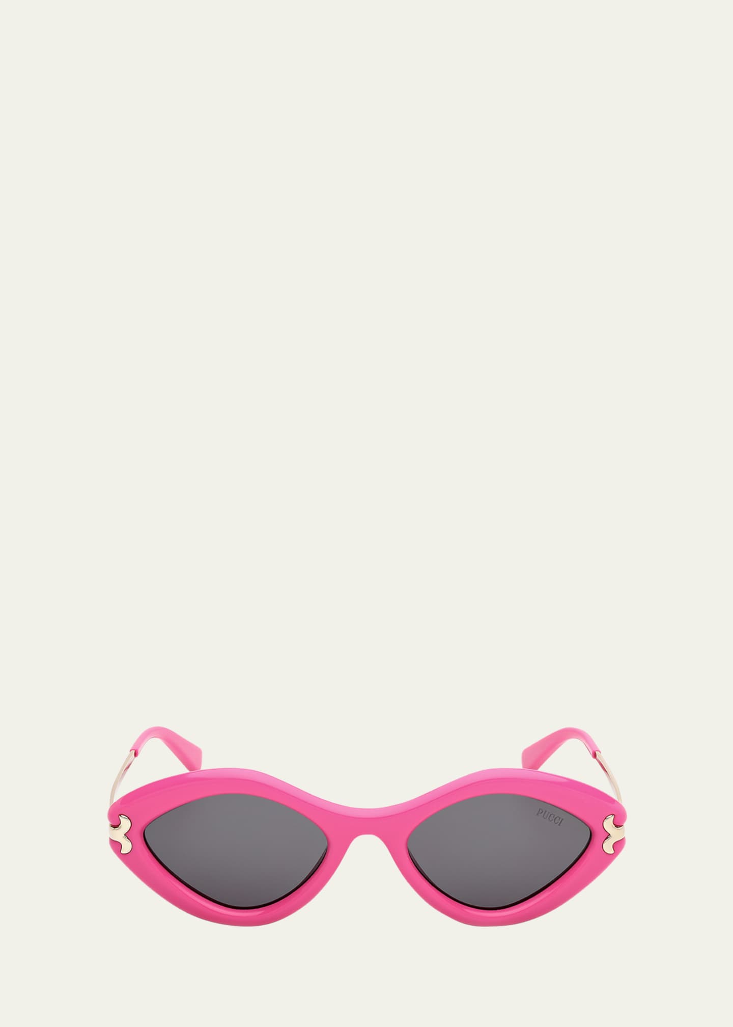 Pucci Logo Acetate & Metal Oval Sunglasses - Bergdorf Goodman