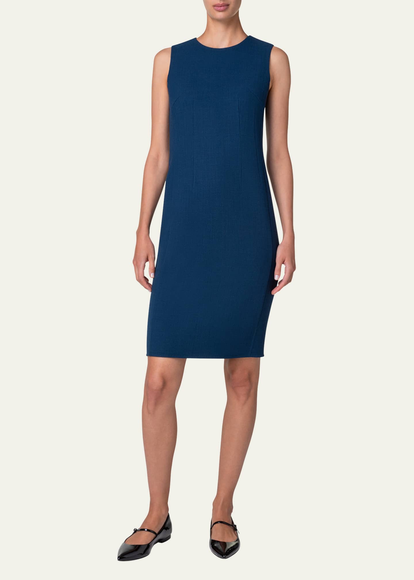 Akris Sleeveless Sheath Wool Dress - Bergdorf Goodman