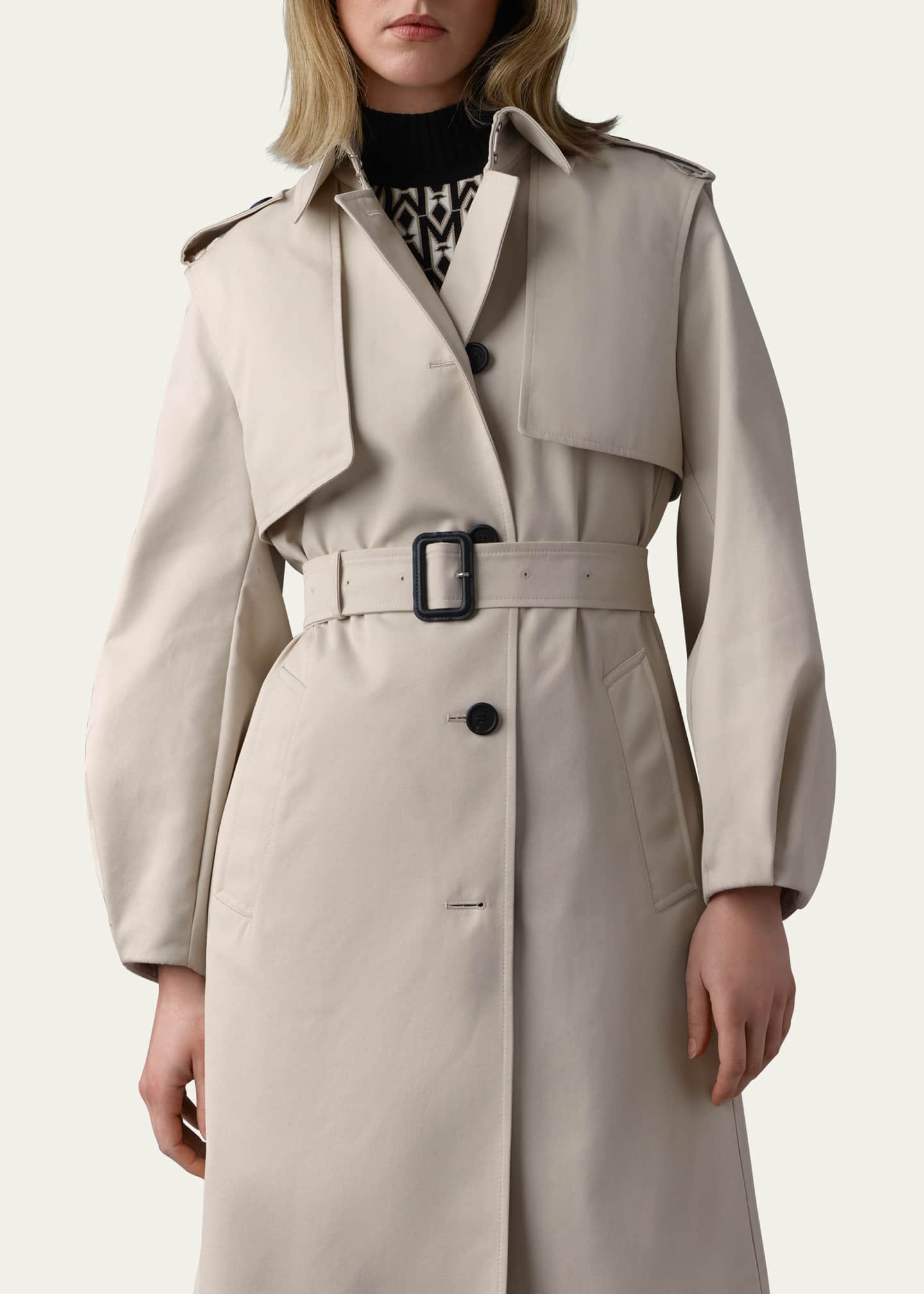 Mackage Alia Balloon-Sleeve Long Trench Coat - Bergdorf Goodman