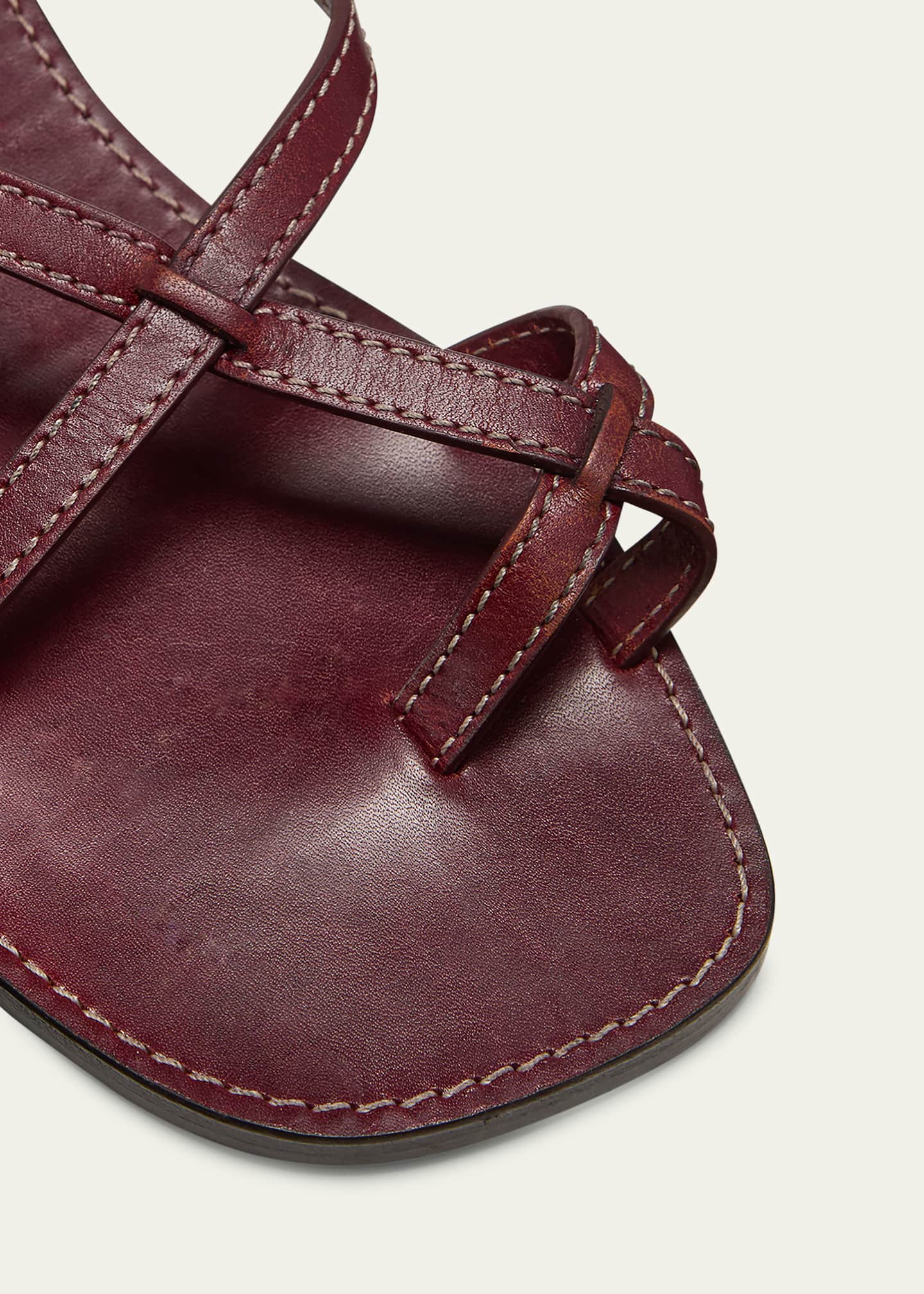 THE ROW Link Leather Toe-Loop Slide Sandals - Bergdorf Goodman