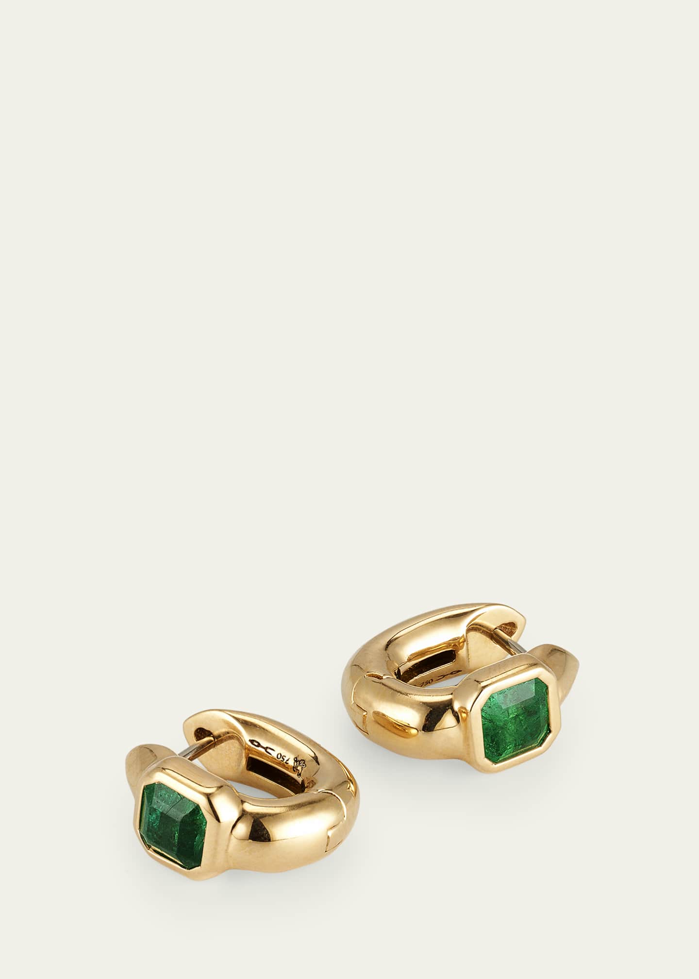 Uniform Object 18K Yellow Gold Tusk Huggie Earrings With Asscher-Cut Stones - Bergdorf Goodman