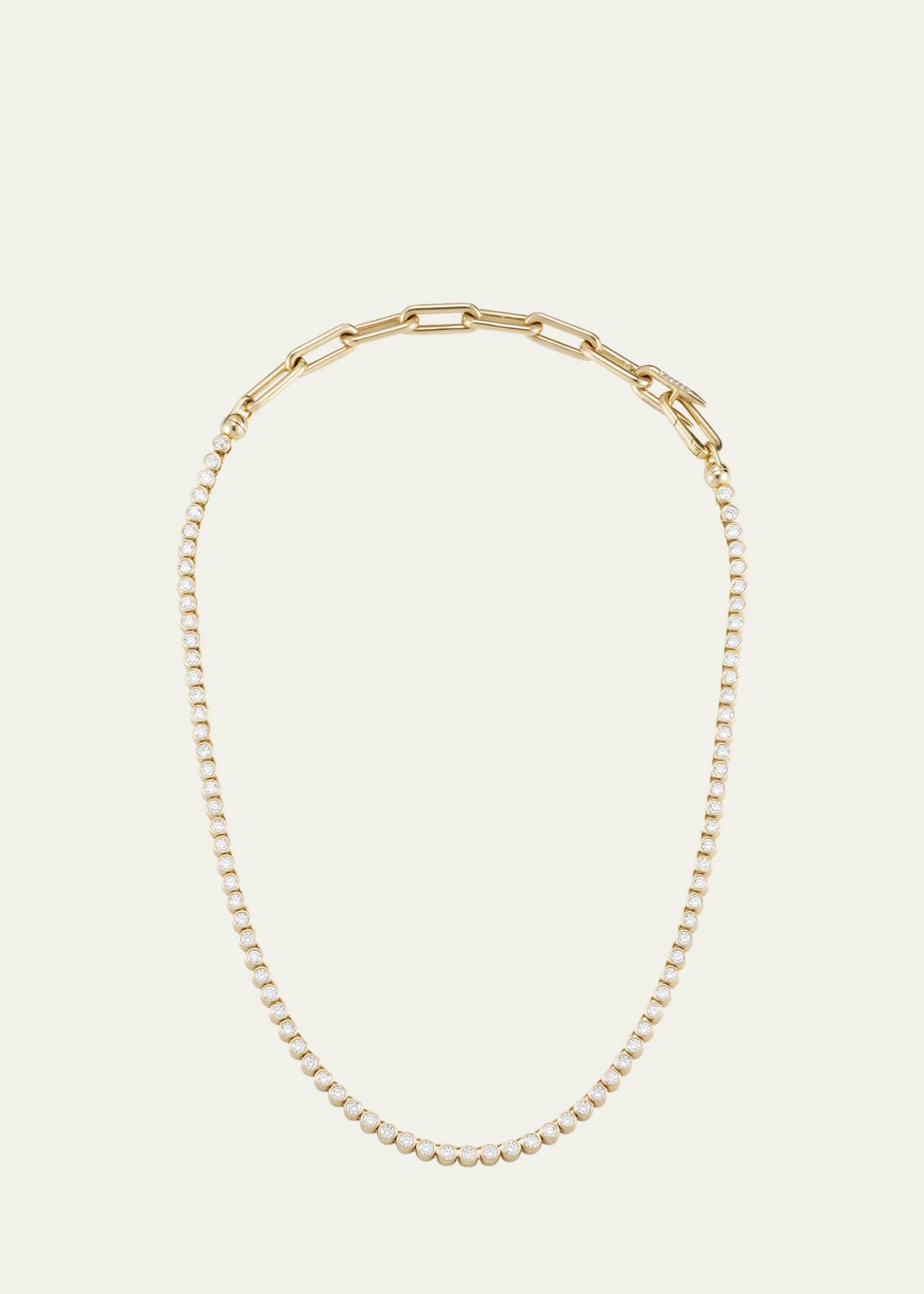 Uniform Object 18K Yellow Gold Diamond Bezel and Chain Extender ...