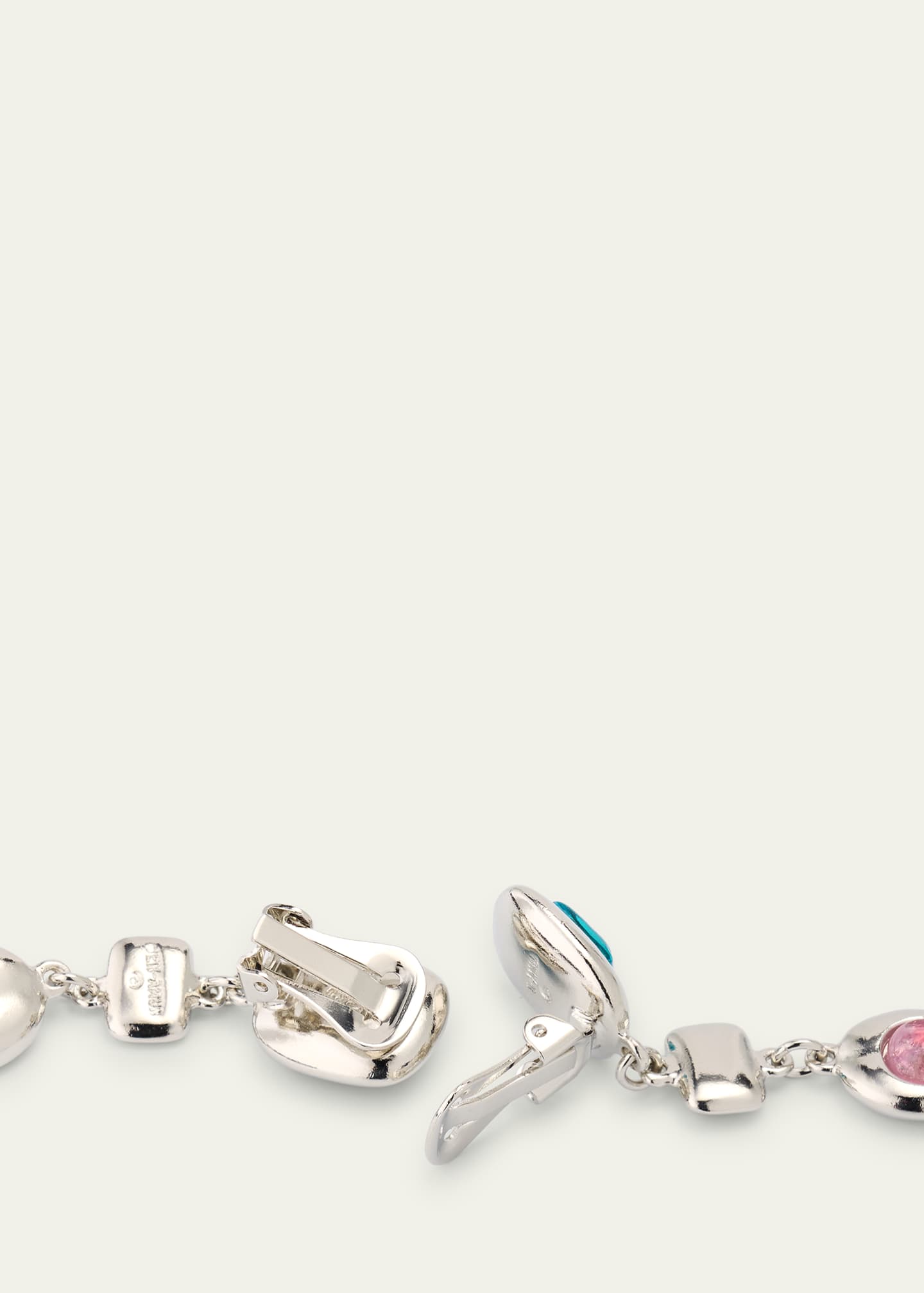 Ben-Amun Meredith Silver Nugget Clip-On Drop Earrings with Stones and ...