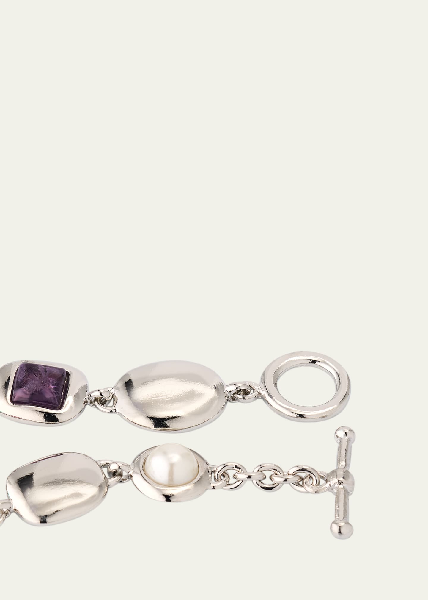 Ben-Amun Maura Silver Nugget Bracelet with Pastel Stones and Pearls ...