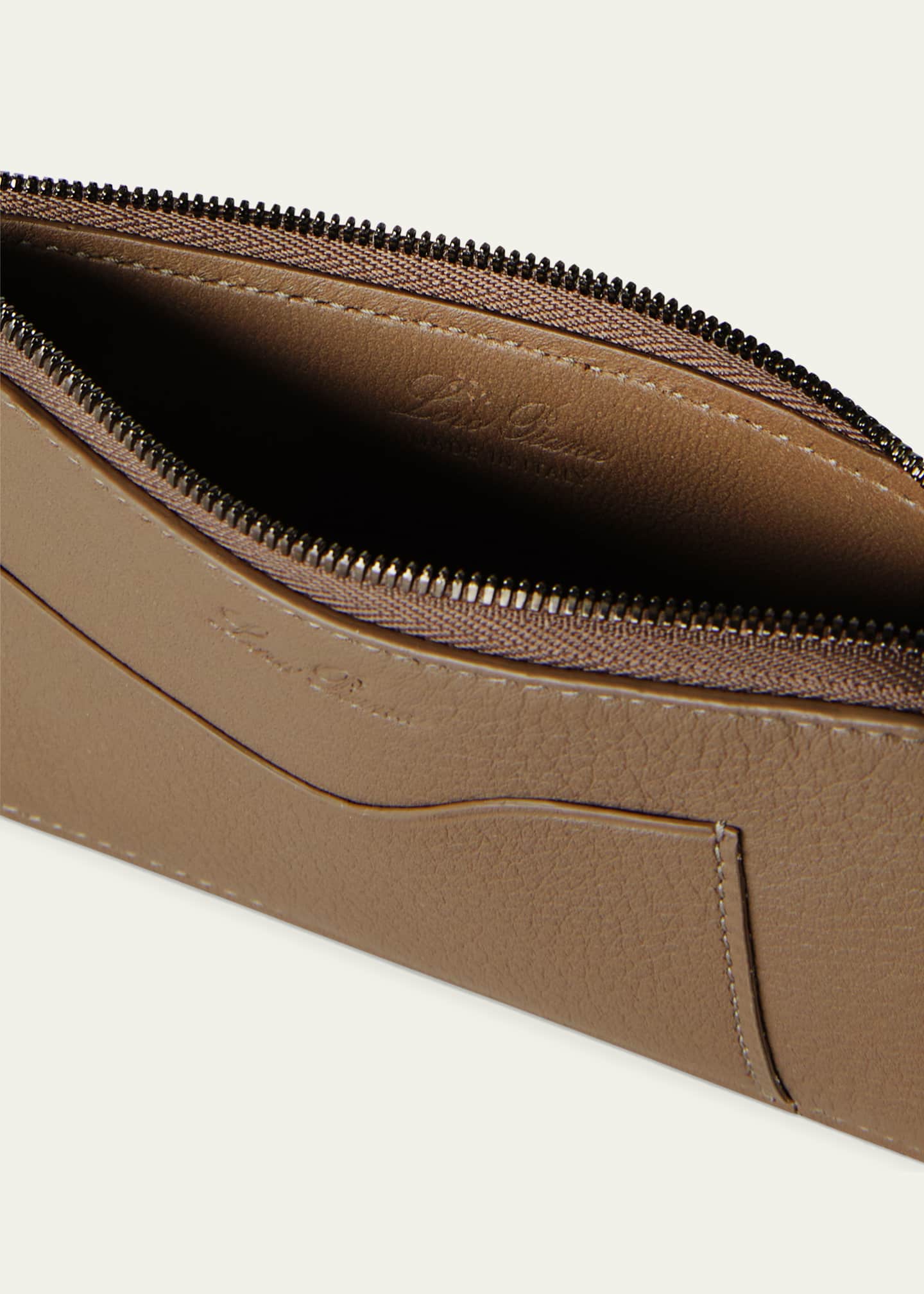 Loro Piana Men's Extra Grained Calfskin Zip Card Holder - Bergdorf Goodman