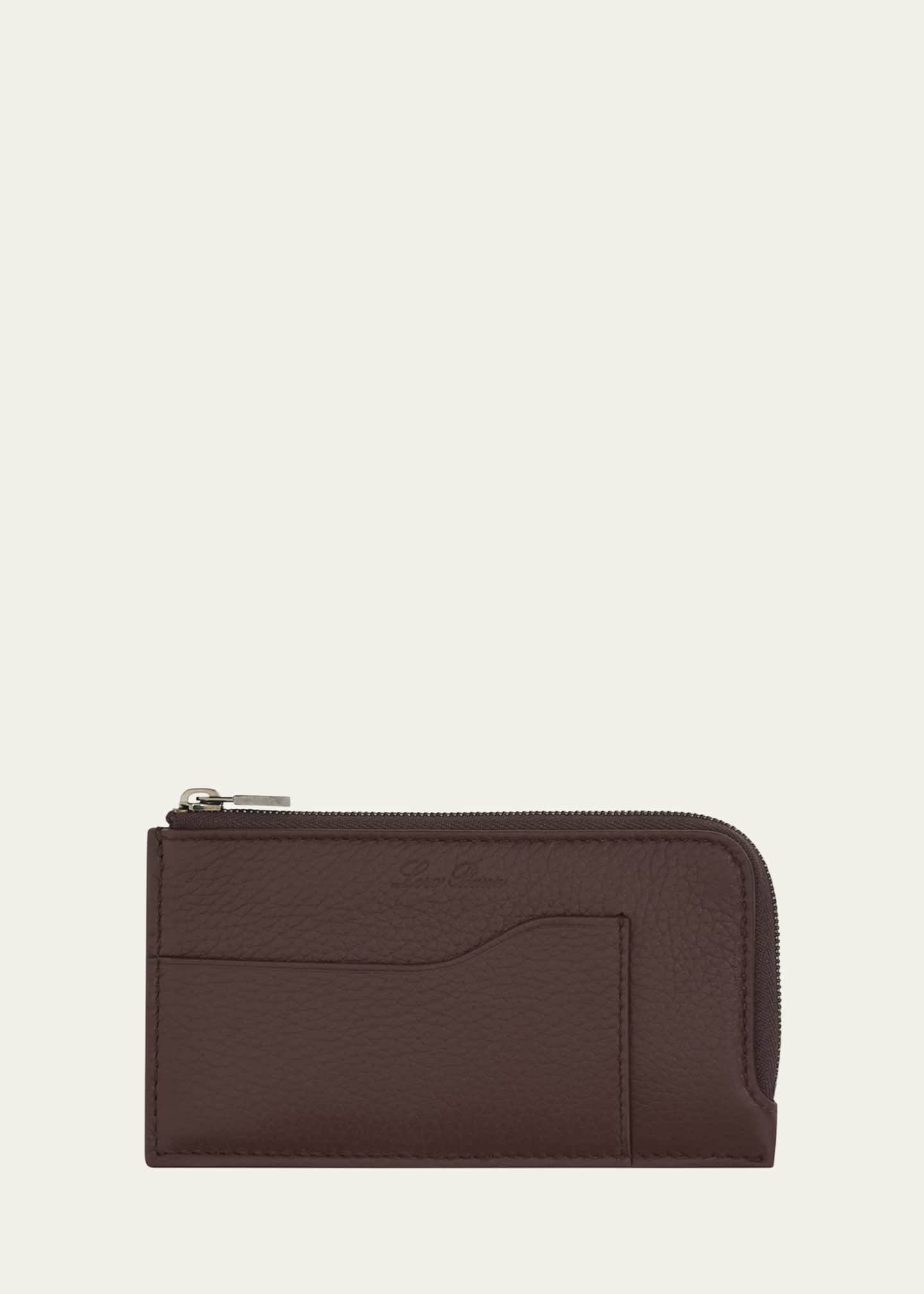 Loro Piana Men's Extra Grained Calfskin Zip Card Holder - Bergdorf Goodman