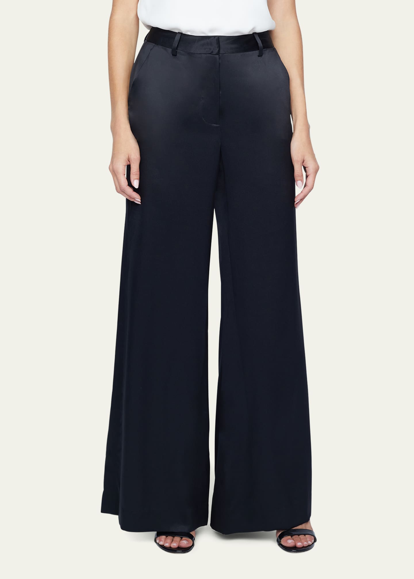 L'Agence Pilar Wide-Leg Silk Pants - Bergdorf Goodman