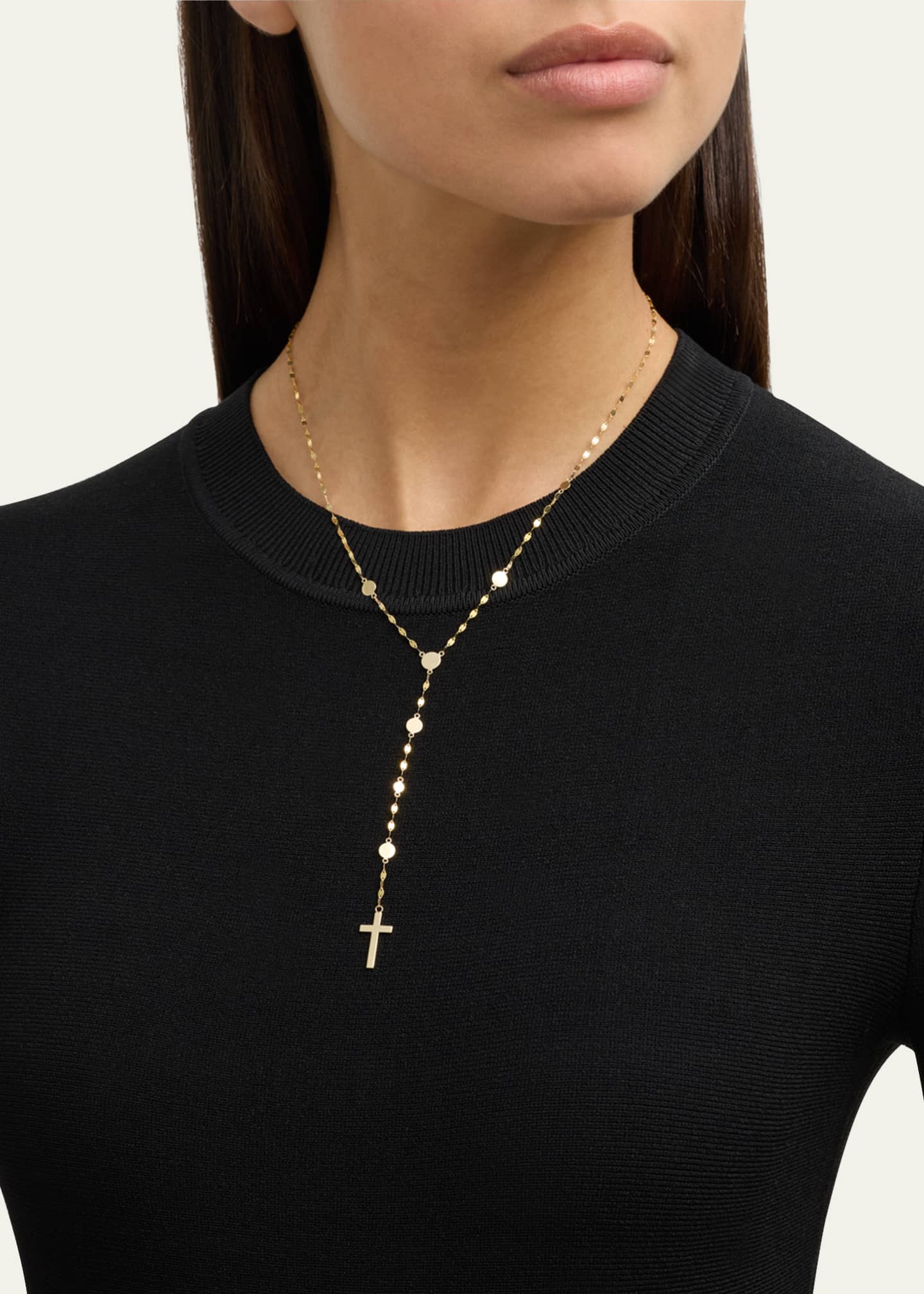 Lana 14K Yellow Gold Disc Chain Lariat Crossary Necklace, 18 ...