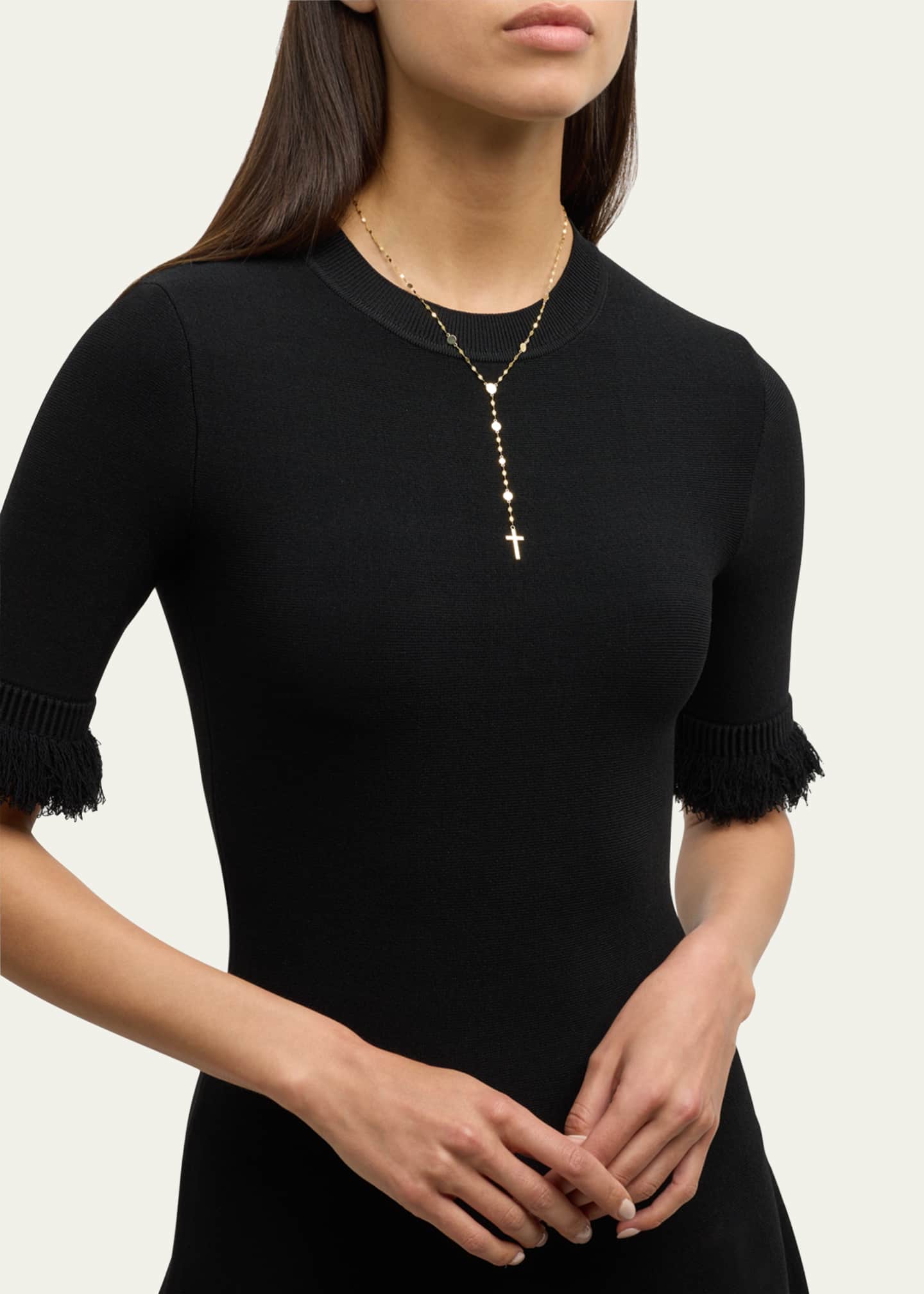 Lana 14K Yellow Gold Disc Chain Lariat Crossary Necklace, 18 ...