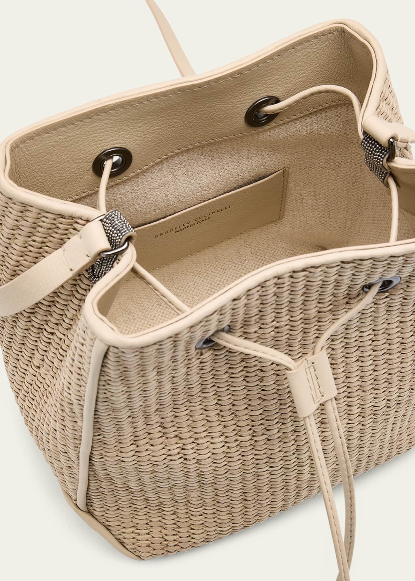 Brunello Cucinelli Small Drawstring Raffia Bucket Bag - Bergdorf Goodman