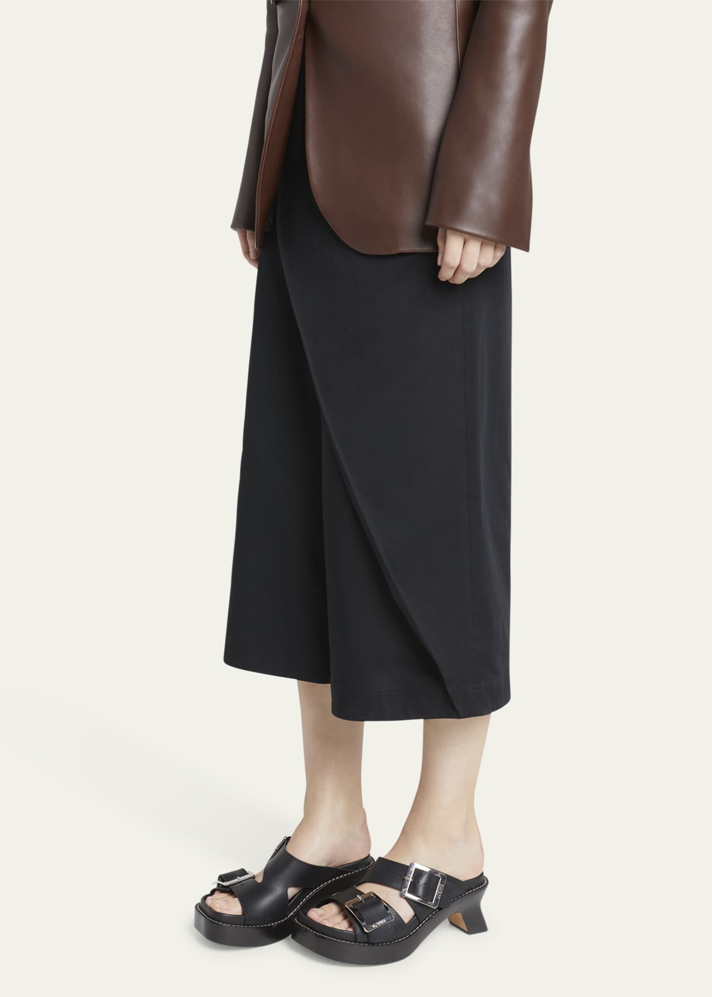 Loewe Leather Dual-Buckle Platform Sandals - Bergdorf Goodman