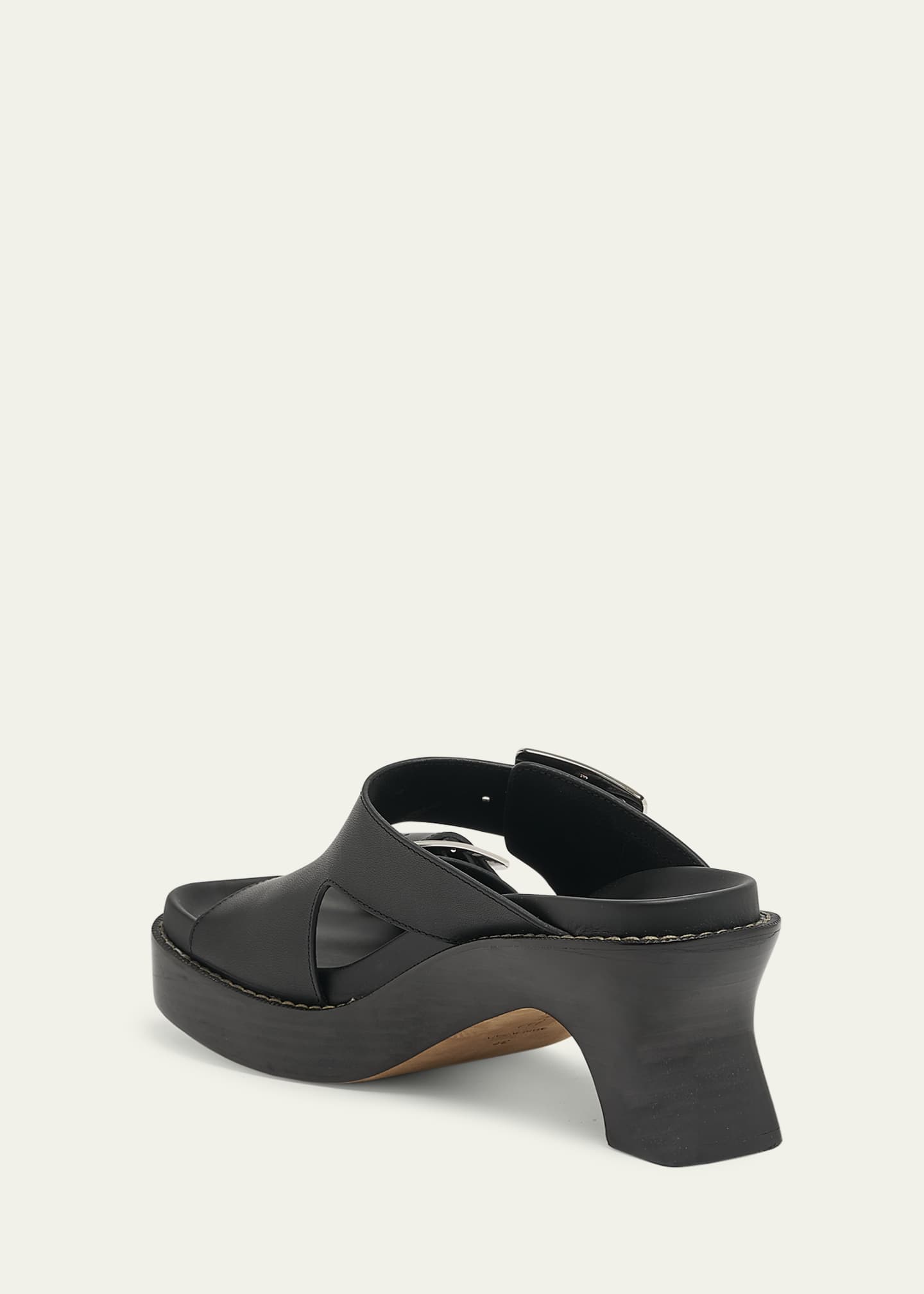 Loewe Leather Dual-Buckle Platform Sandals - Bergdorf Goodman