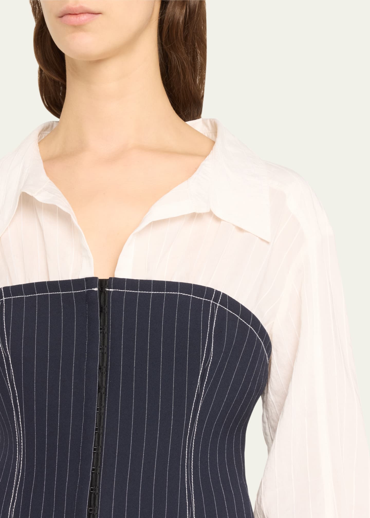 Cinq a Sept Levina Puff-Sleeve Corset Combo Top - Bergdorf Goodman