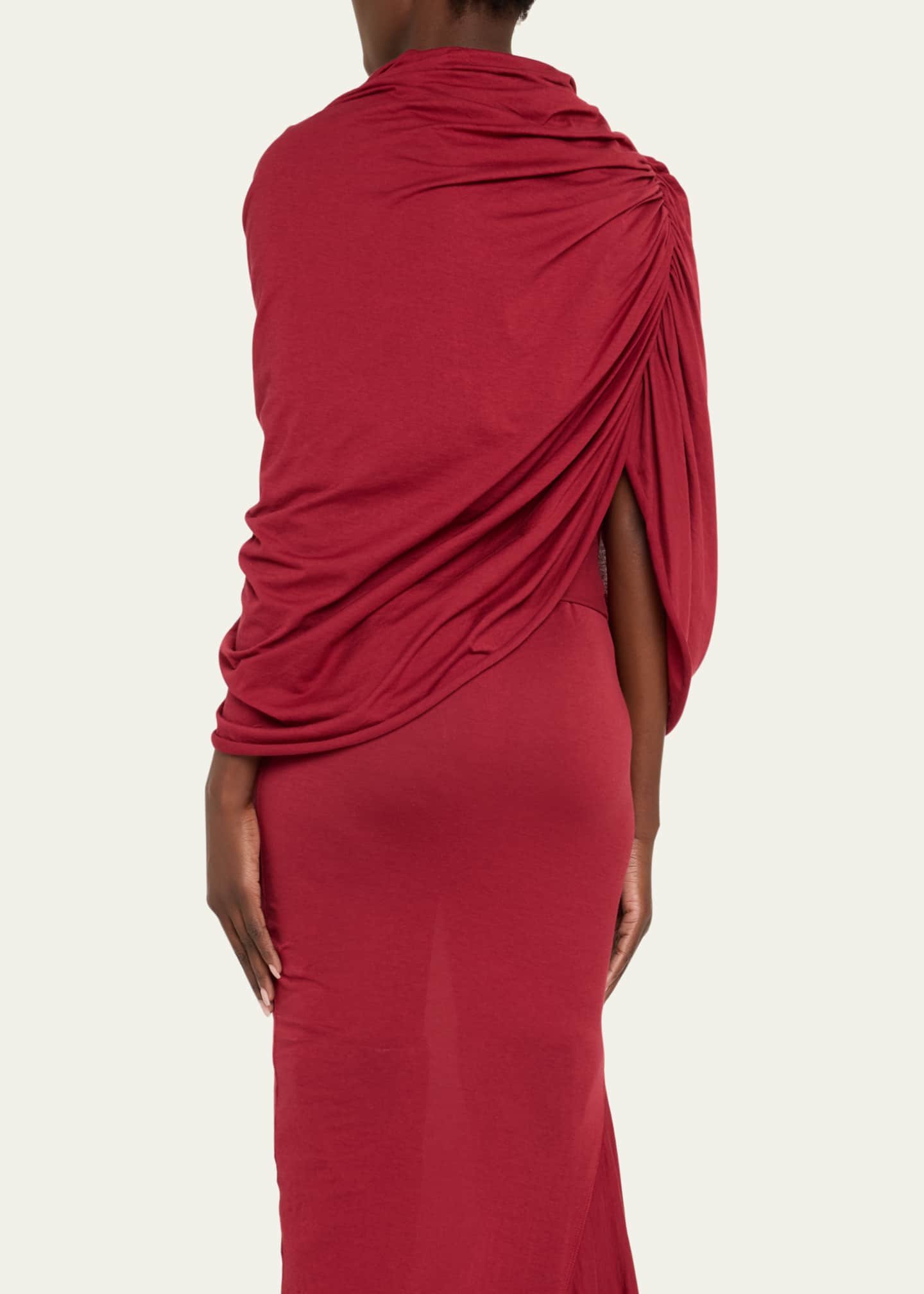 Rick Owens Draped Layered Cowl-Neck Overlay Top - Bergdorf Goodman