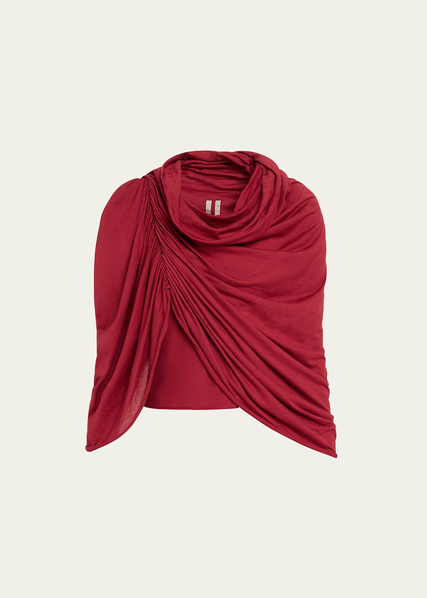 Rick Owens Draped Layered Cowl-Neck Overlay Top - Bergdorf Goodman