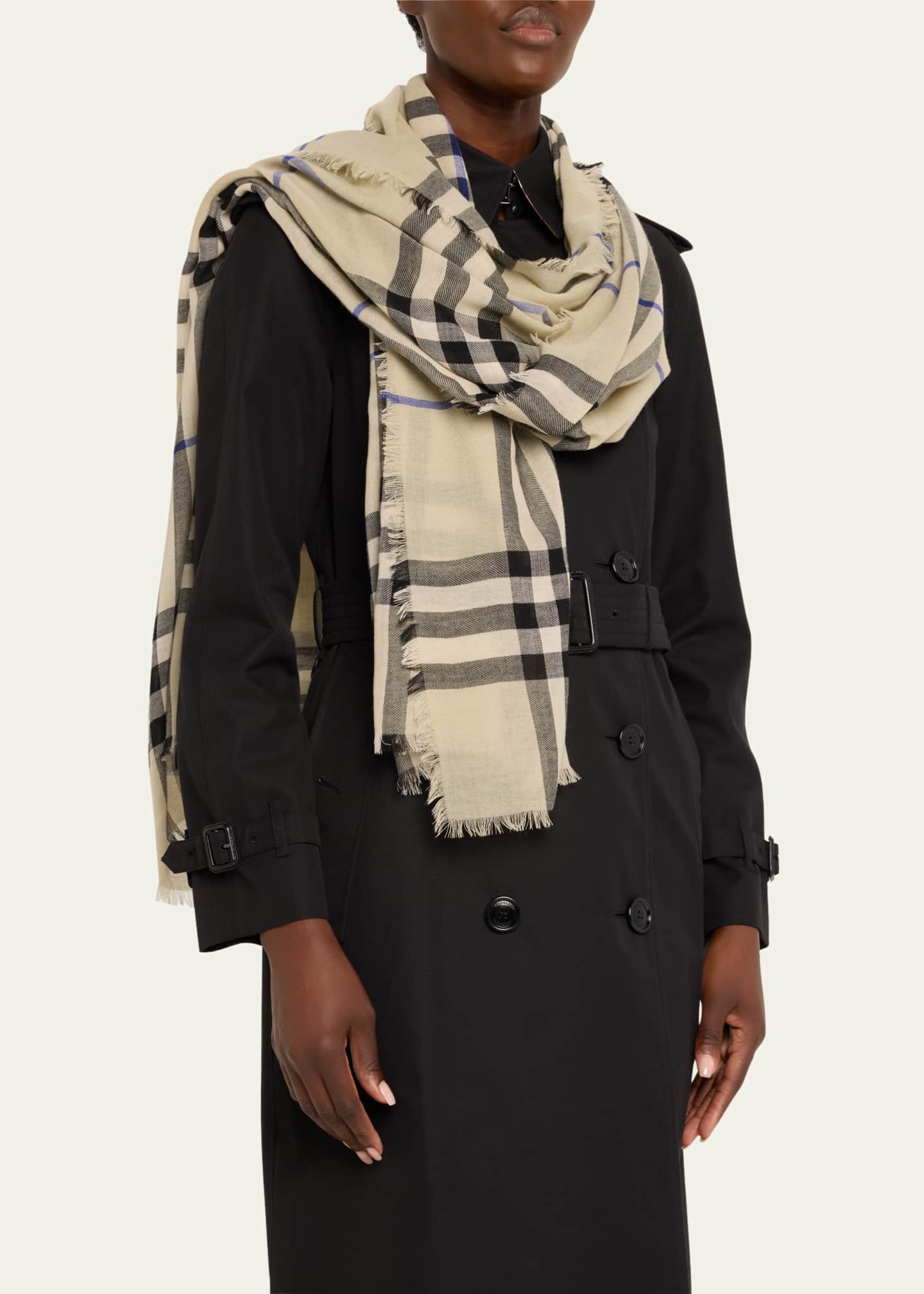 Burberry Giant Check Wool Scarf - Bergdorf Goodman