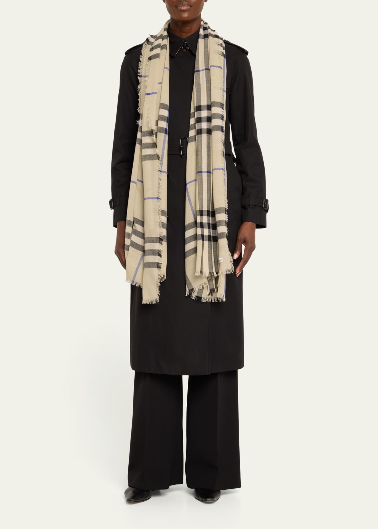 Burberry Giant Check Wool Scarf - Bergdorf Goodman