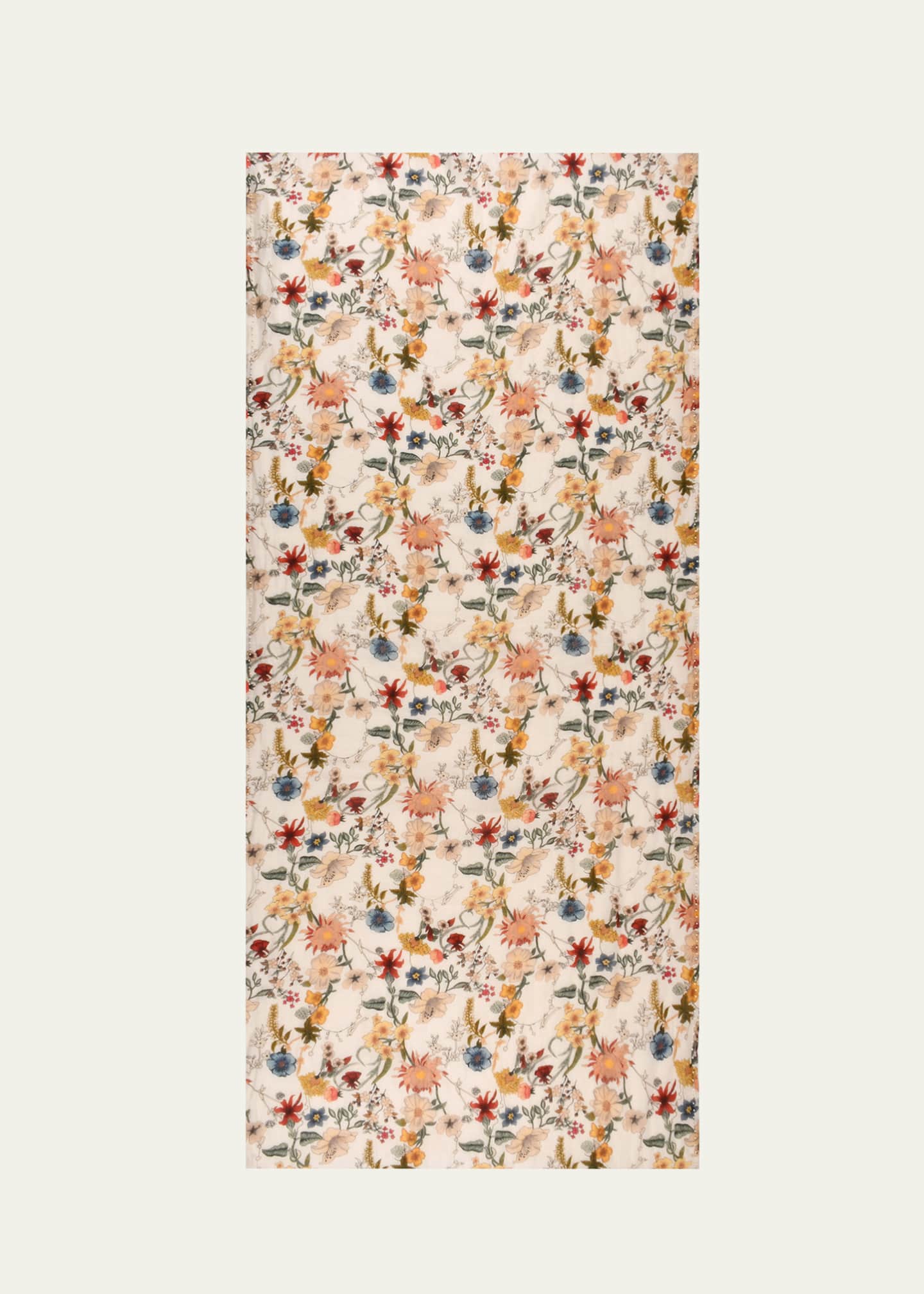 Janavi India Pearly Floral Print Merino Wool Scarf - Bergdorf Goodman