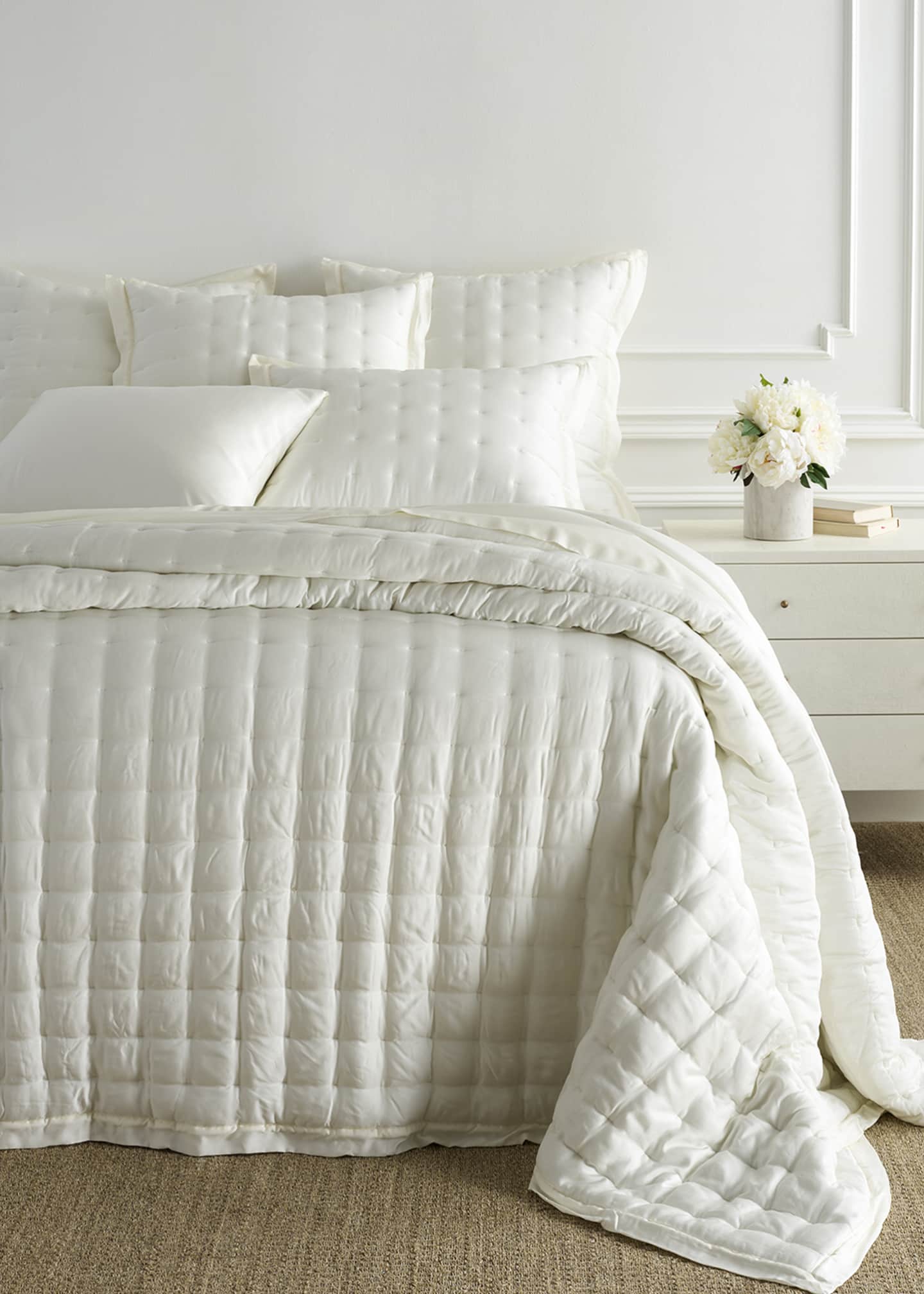 Pine Cone Hill Puff Tencel Full/Queen Quilt, Ivory - Bergdorf Goodman