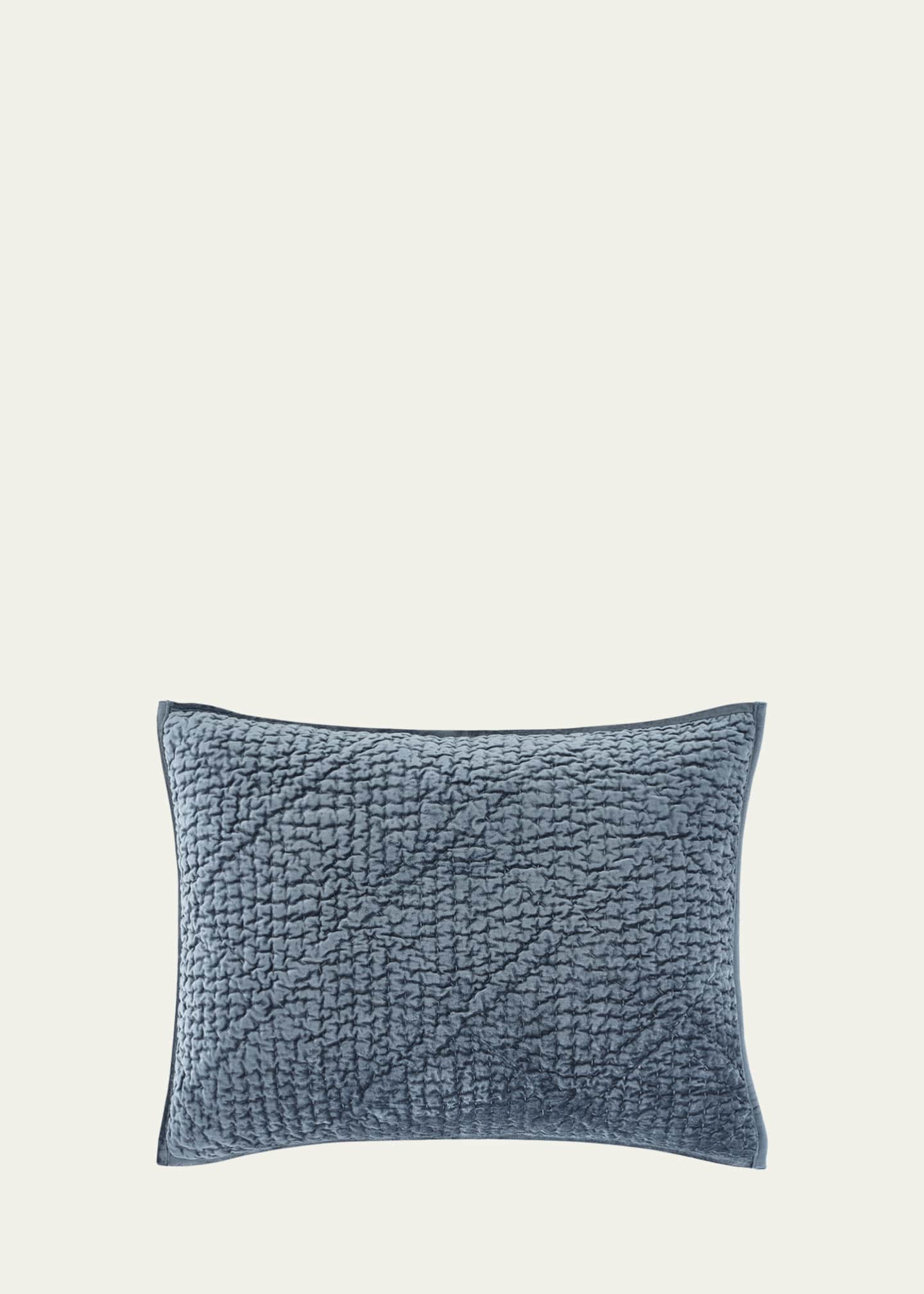 Pine Cone Hill Parisienne Velvet Slate Quilted Standard Sham - Bergdorf ...