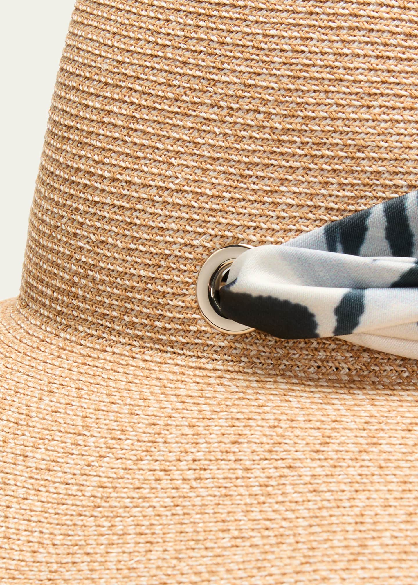 Eugenia Kim Cassidy Straw And Silk Scarf Fedora Bergdorf Goodman