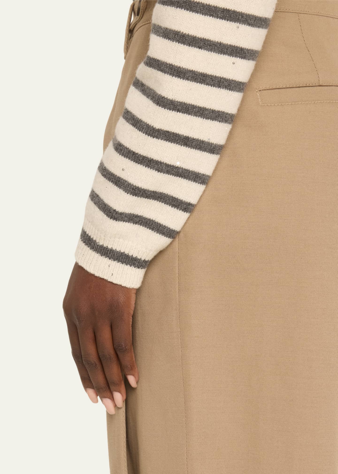 Brunello Cucinelli Cotton Wool Adjustable Hem Pant - Bergdorf Goodman