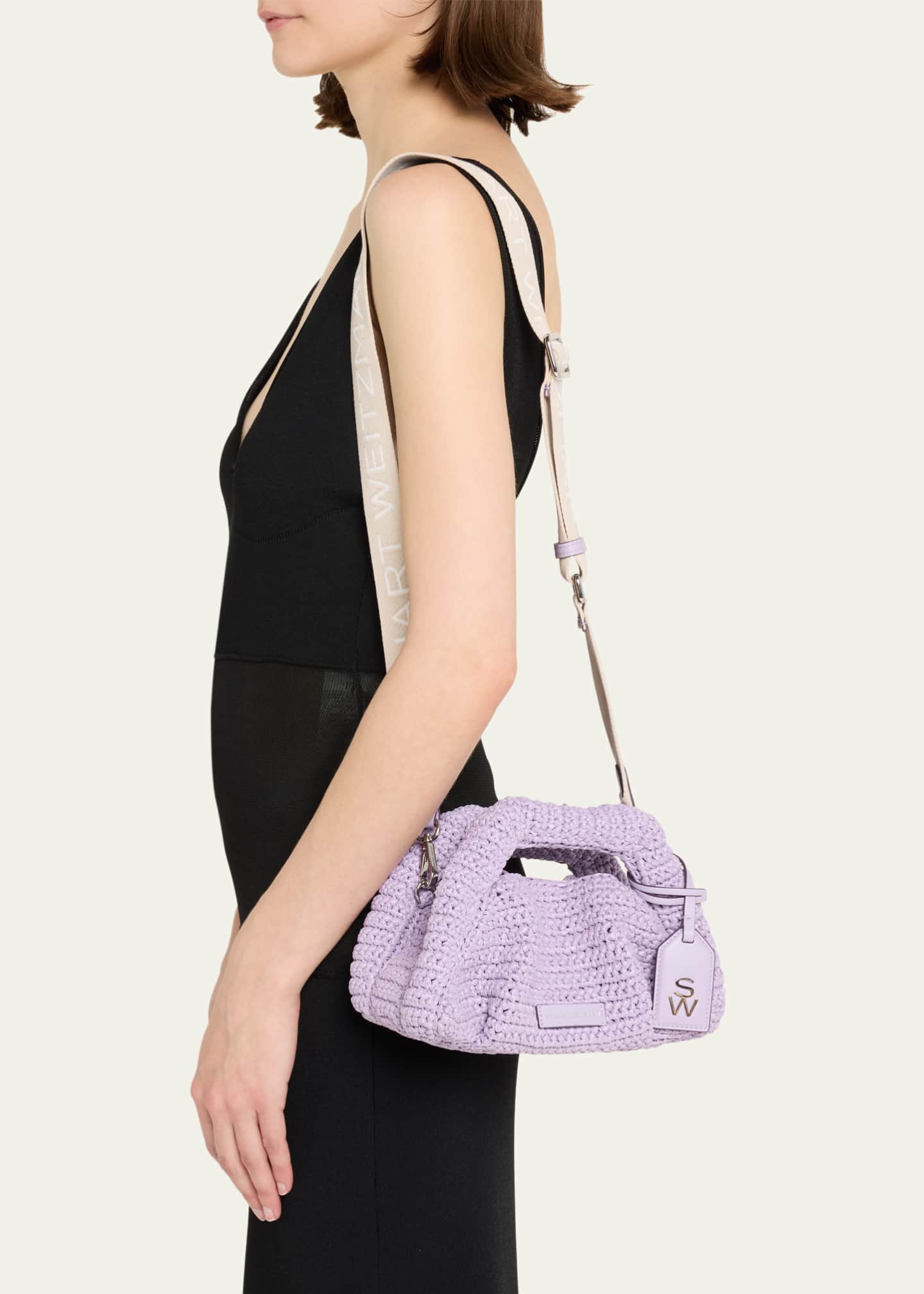 Stuart Weitzman The Moda Mini Raffia Top-Handle Bag - Bergdorf Goodman