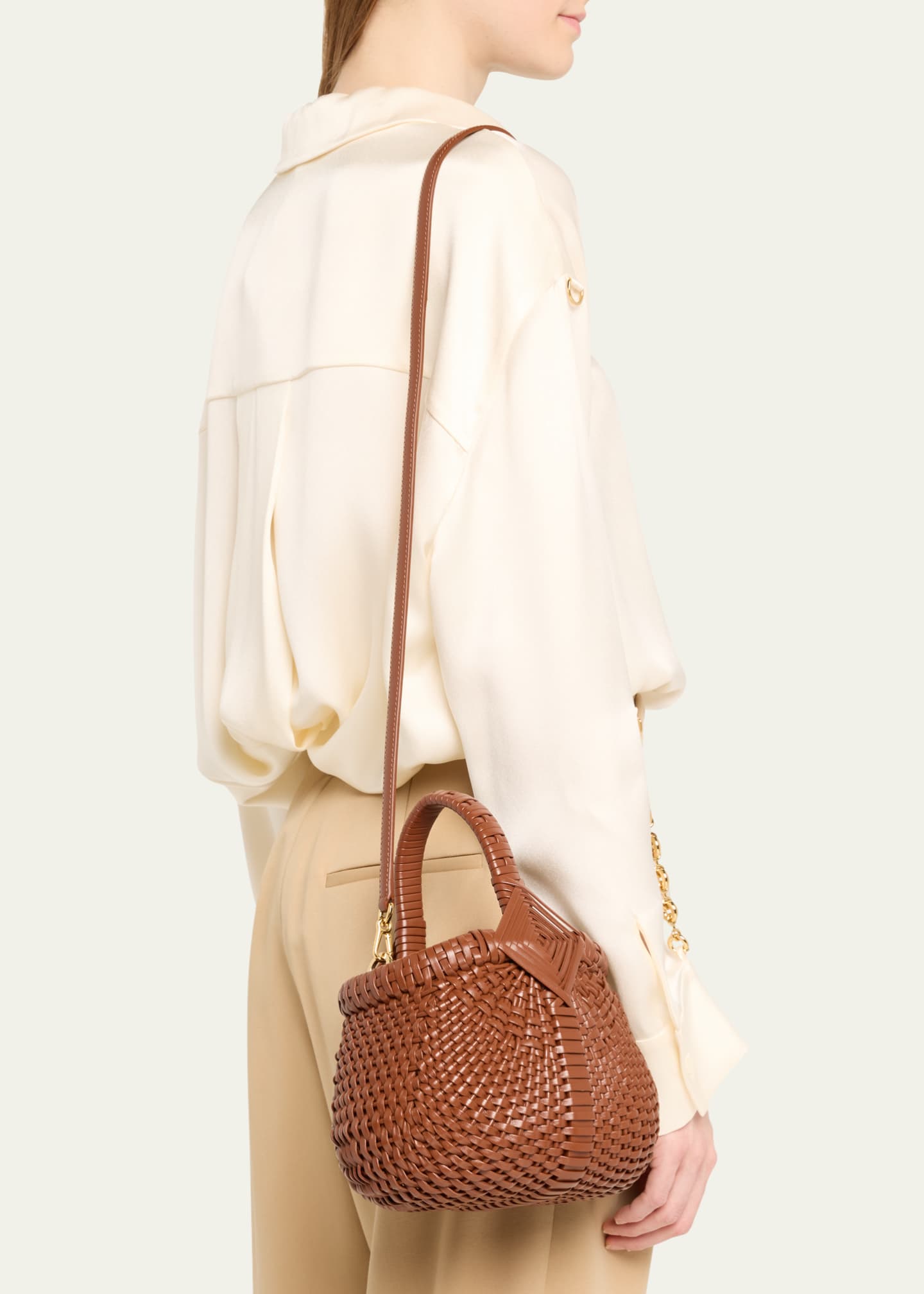 Loewe Mini Woven Basket Top-Handle Bag - Bergdorf Goodman