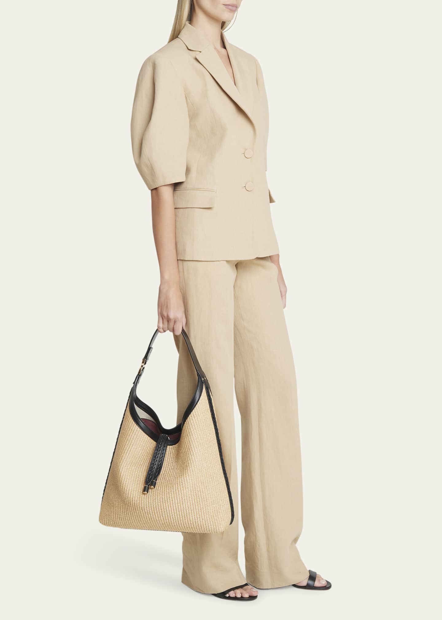 Chloe Marcie Hobo Bag in Raffia and Leather - Bergdorf Goodman